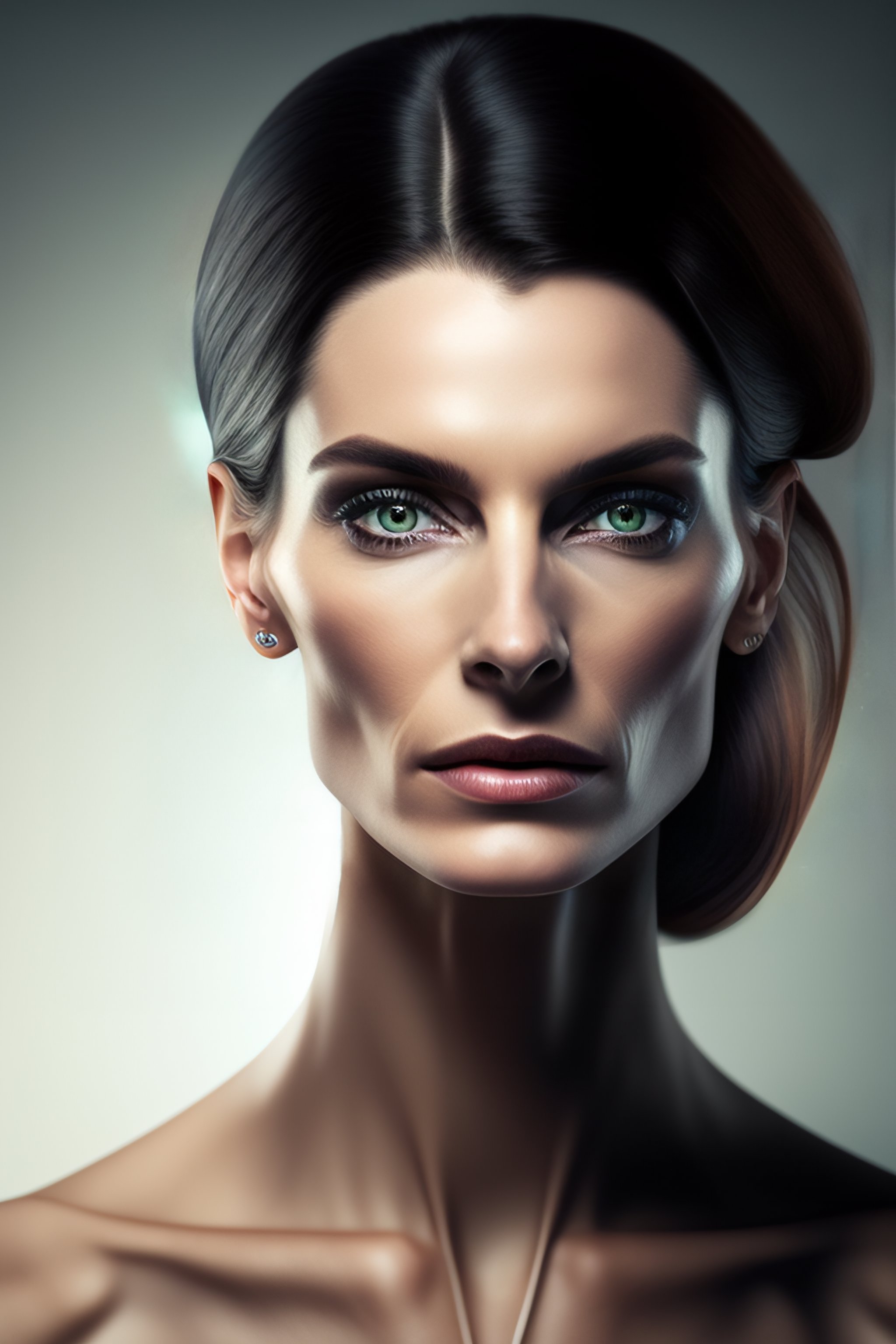 Lexica - Scary skinny tall pale woman with scars on her face, with an ...