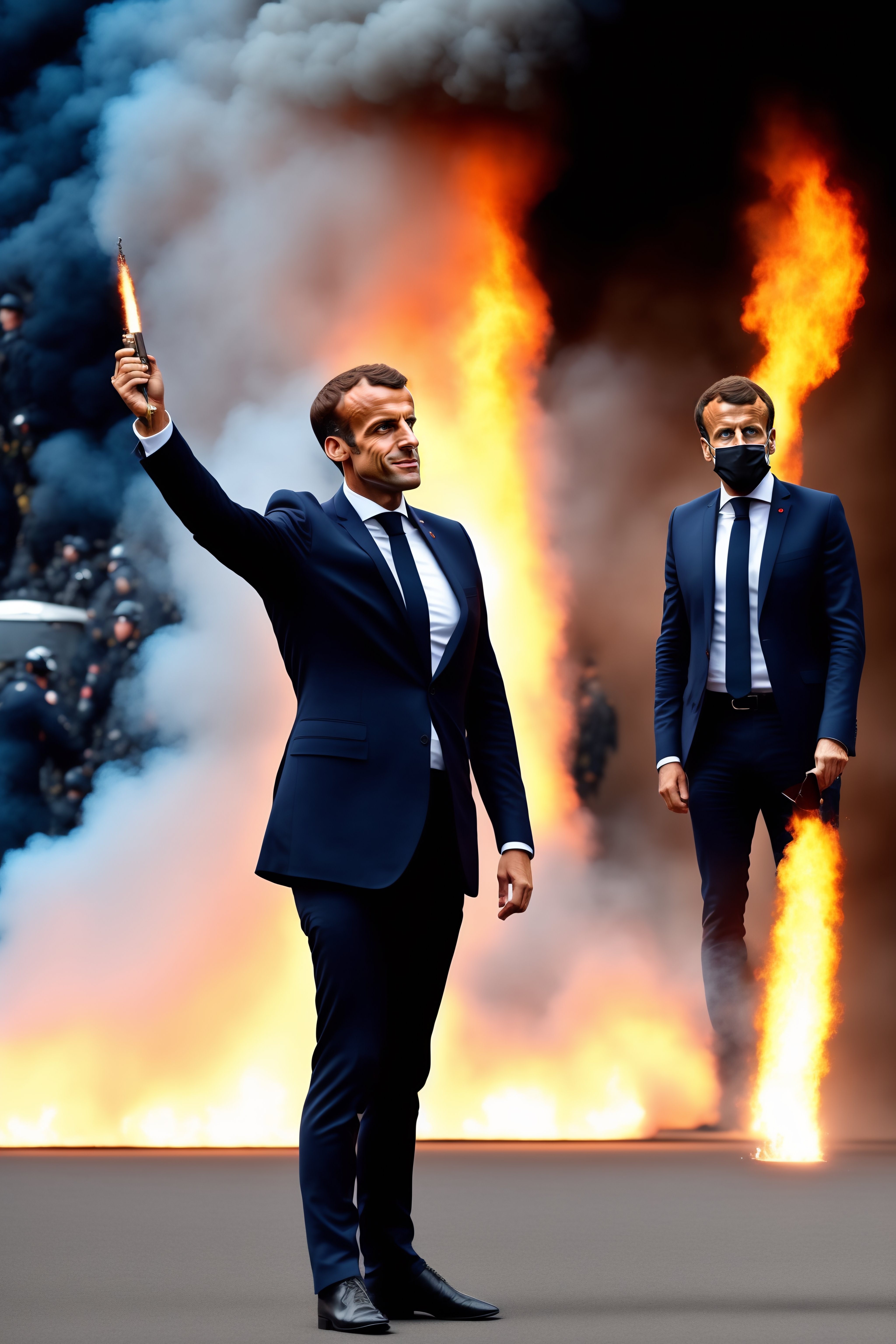 Lexica - Emmanuel macron launching a molotov at emmanuel macron ...