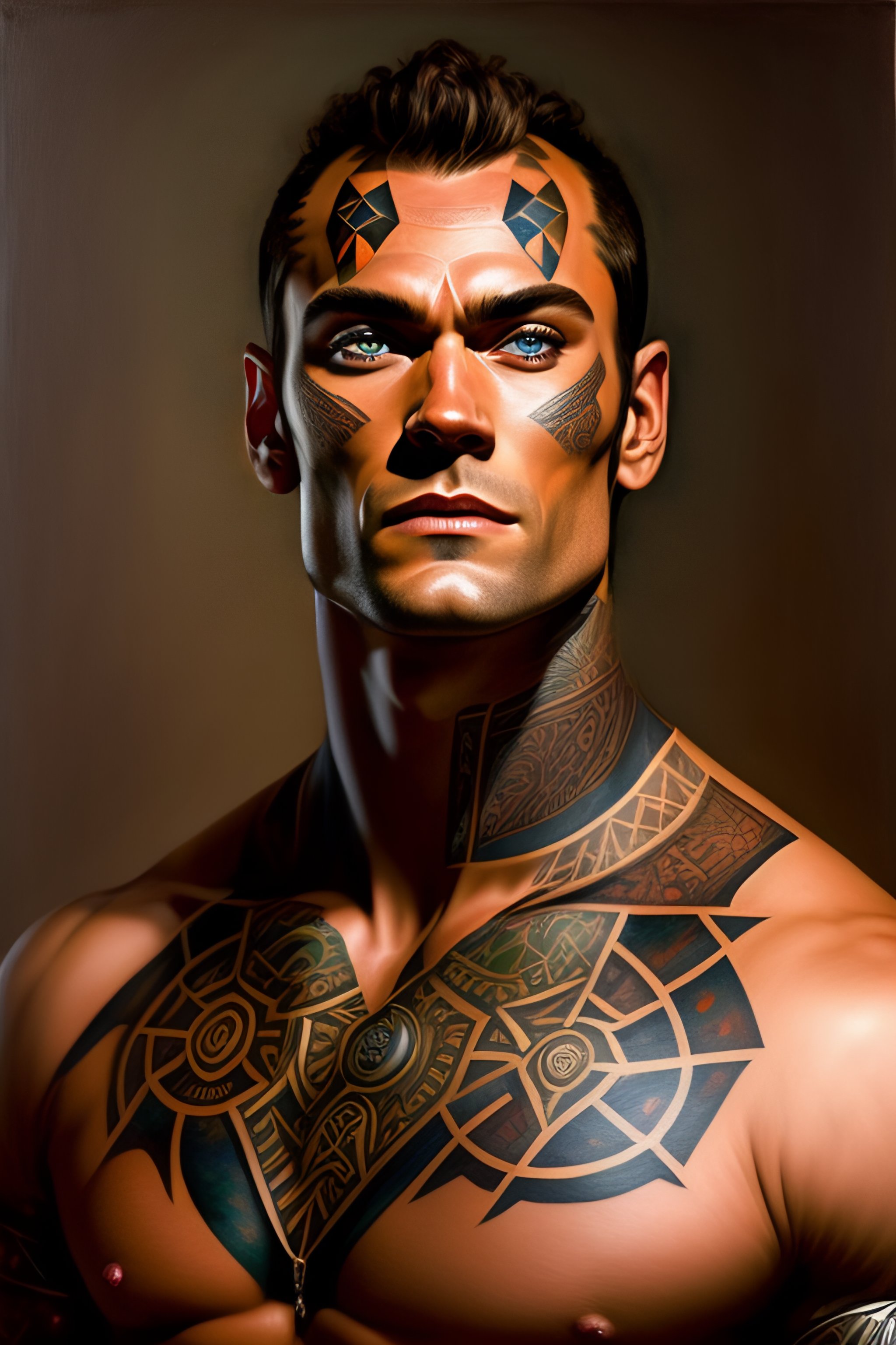 Lexica - D&d full body portrait male guy half-orc half-human, jude law ...