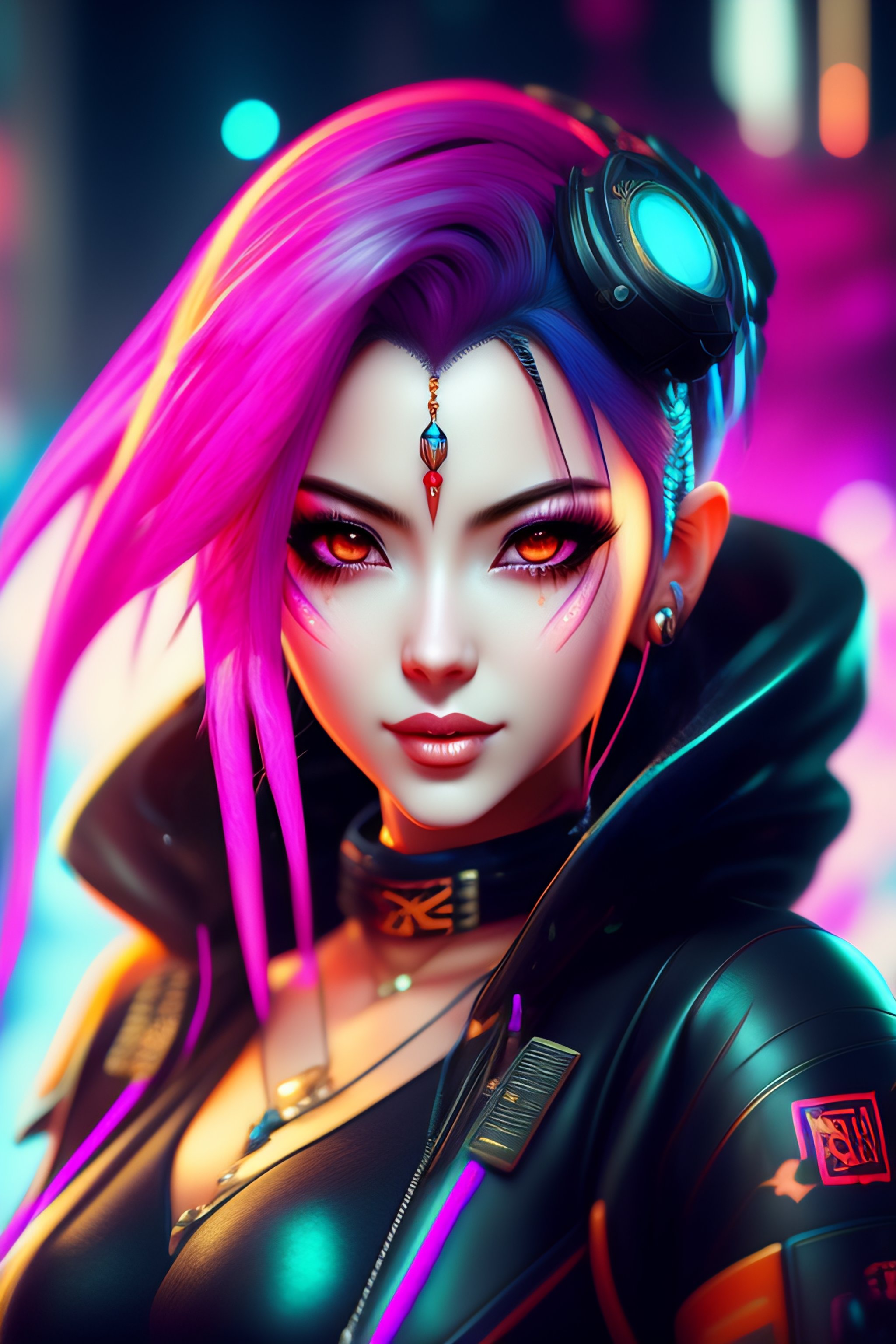 Lexica - Jinx cyberpunk, anime style, ultra detailded, 4k, cinematic,
