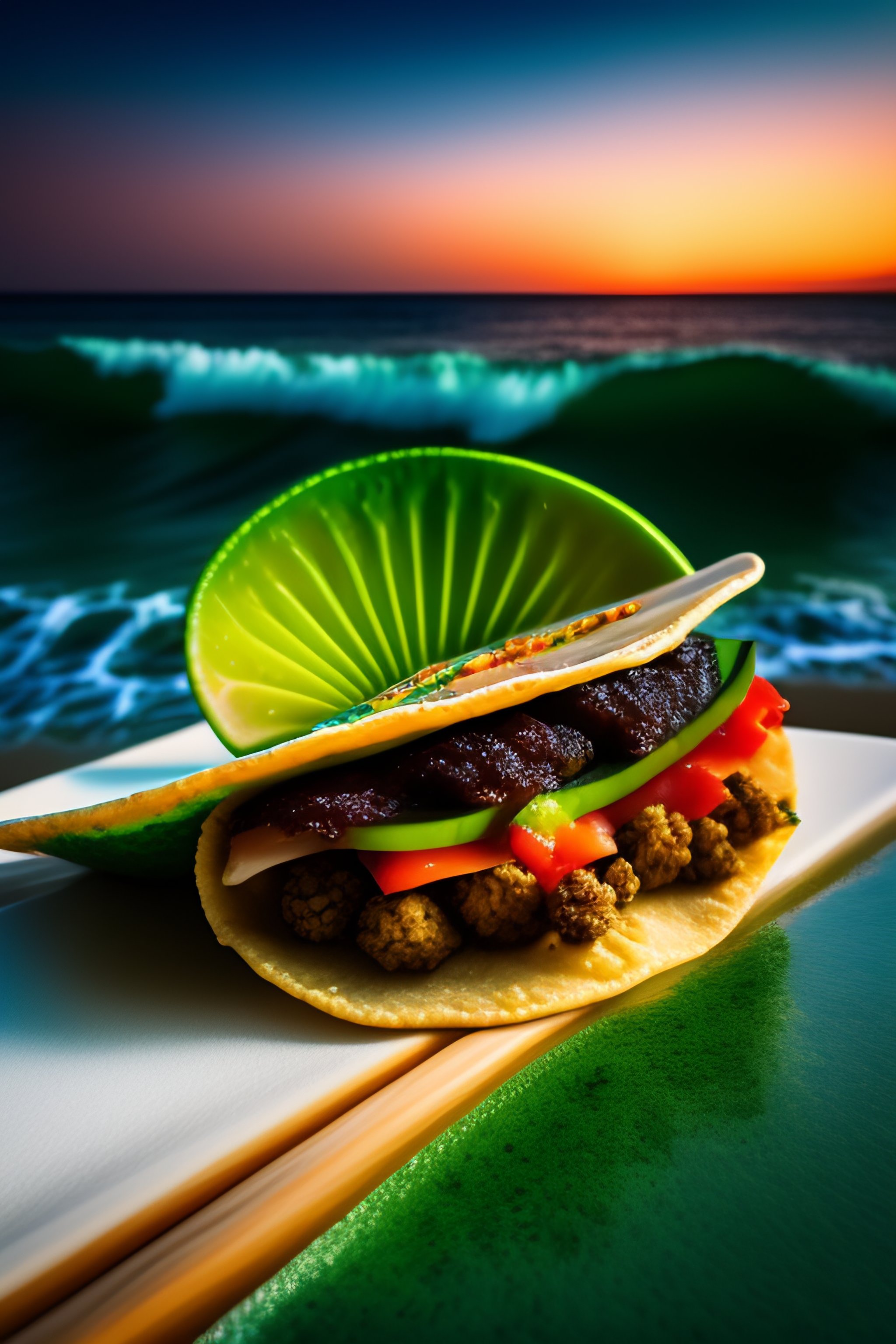 Lexica - Tacos marijuana beach dragon