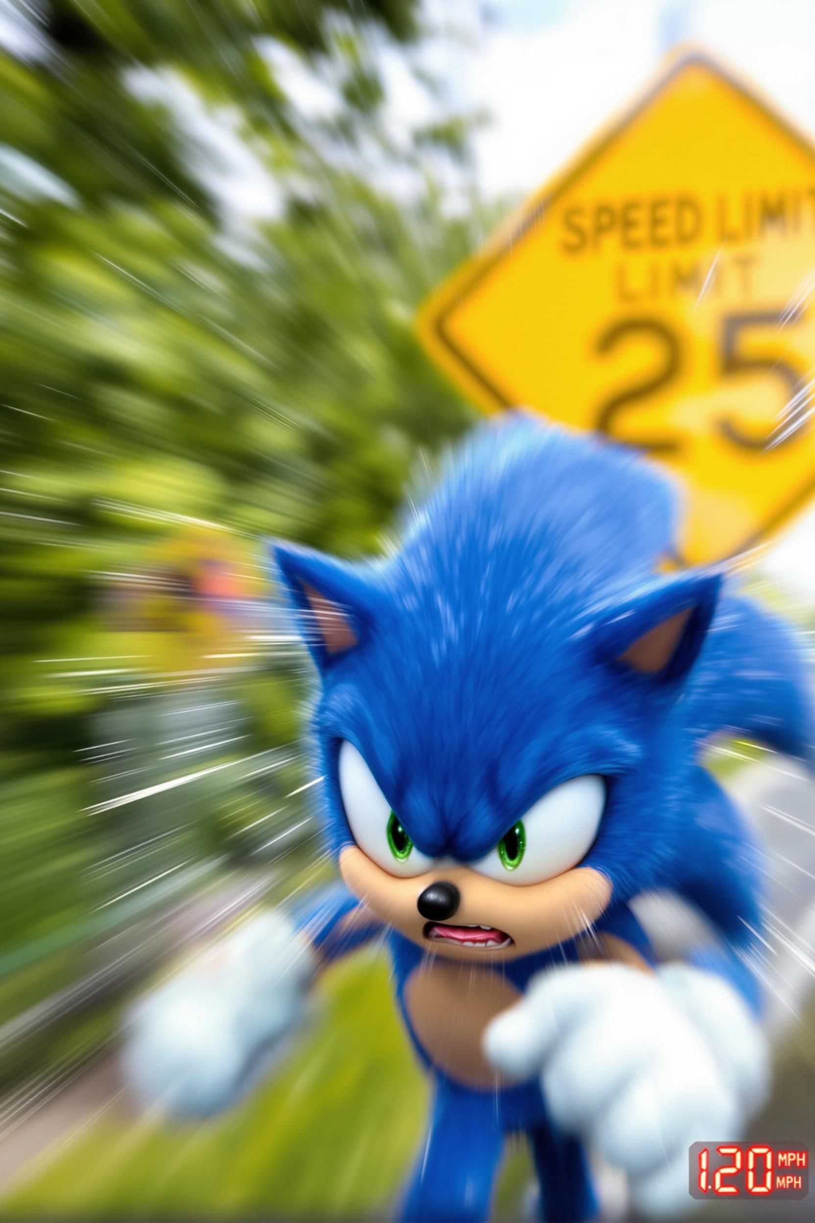Lexica - Sonic the Hedgehog caught on speed camera running 120mph in a ...