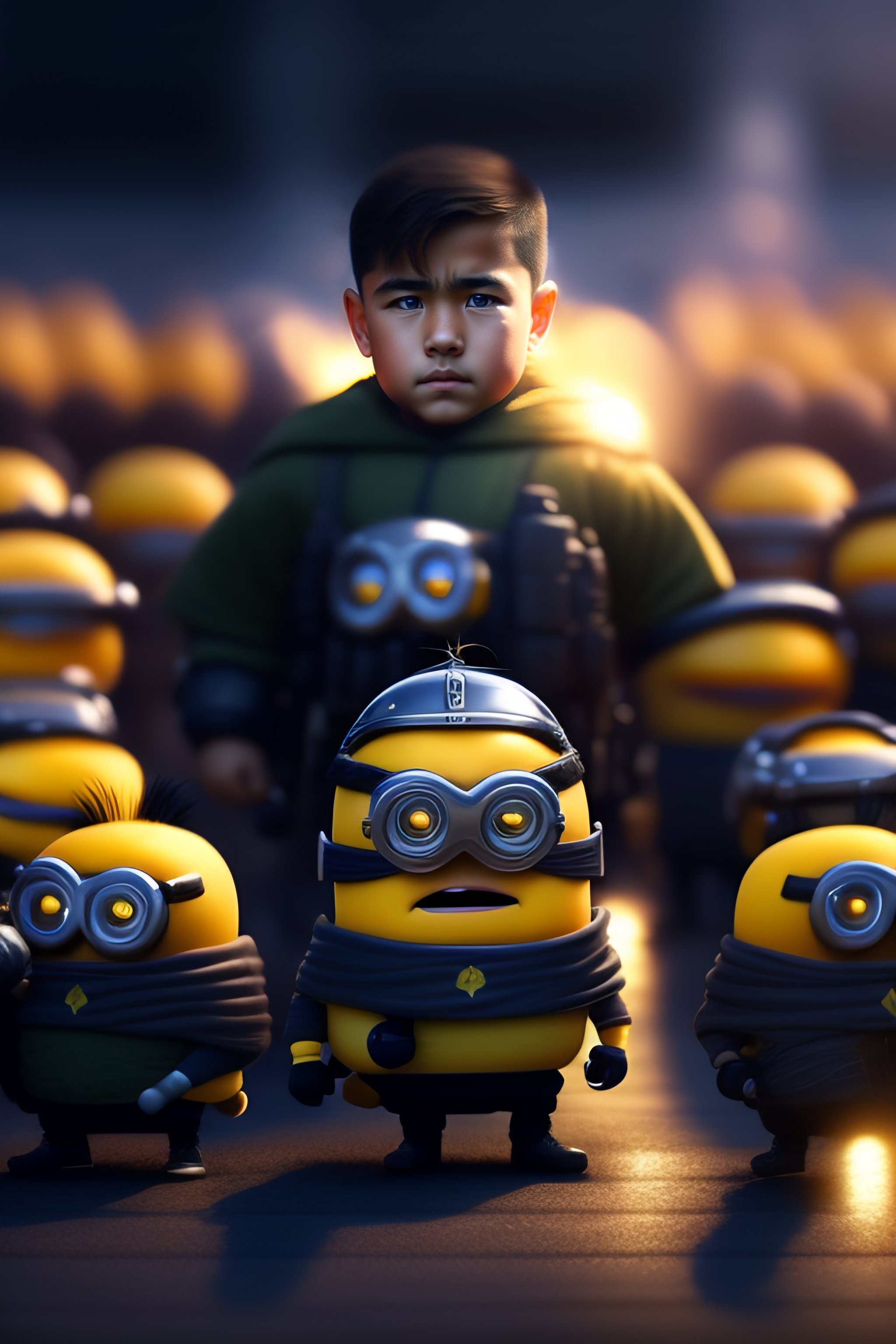 Lexica - A warrior boy, with an army of minions behind him, about to ...