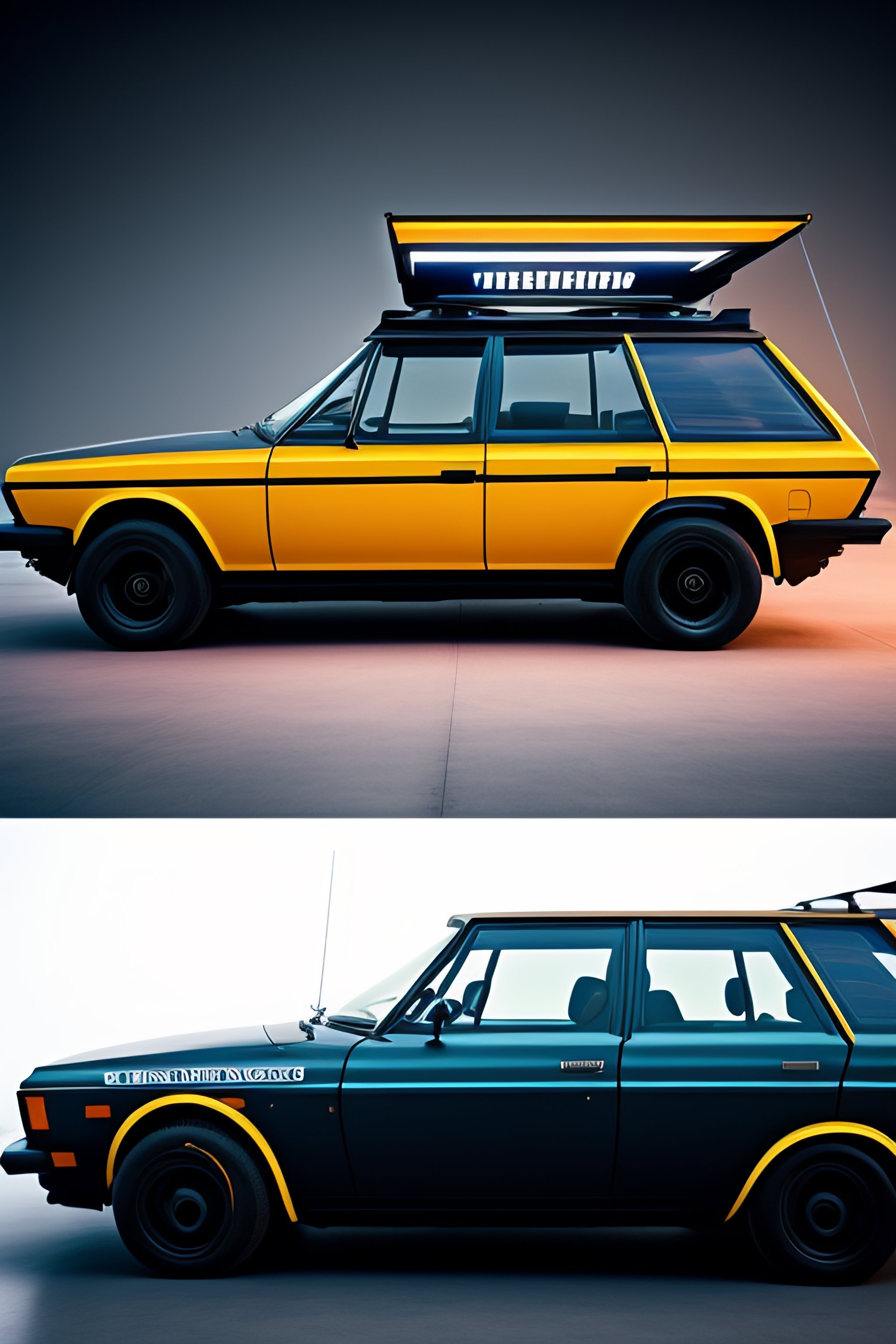 Lexica - A cyberpunk Volvo 240 station wagon