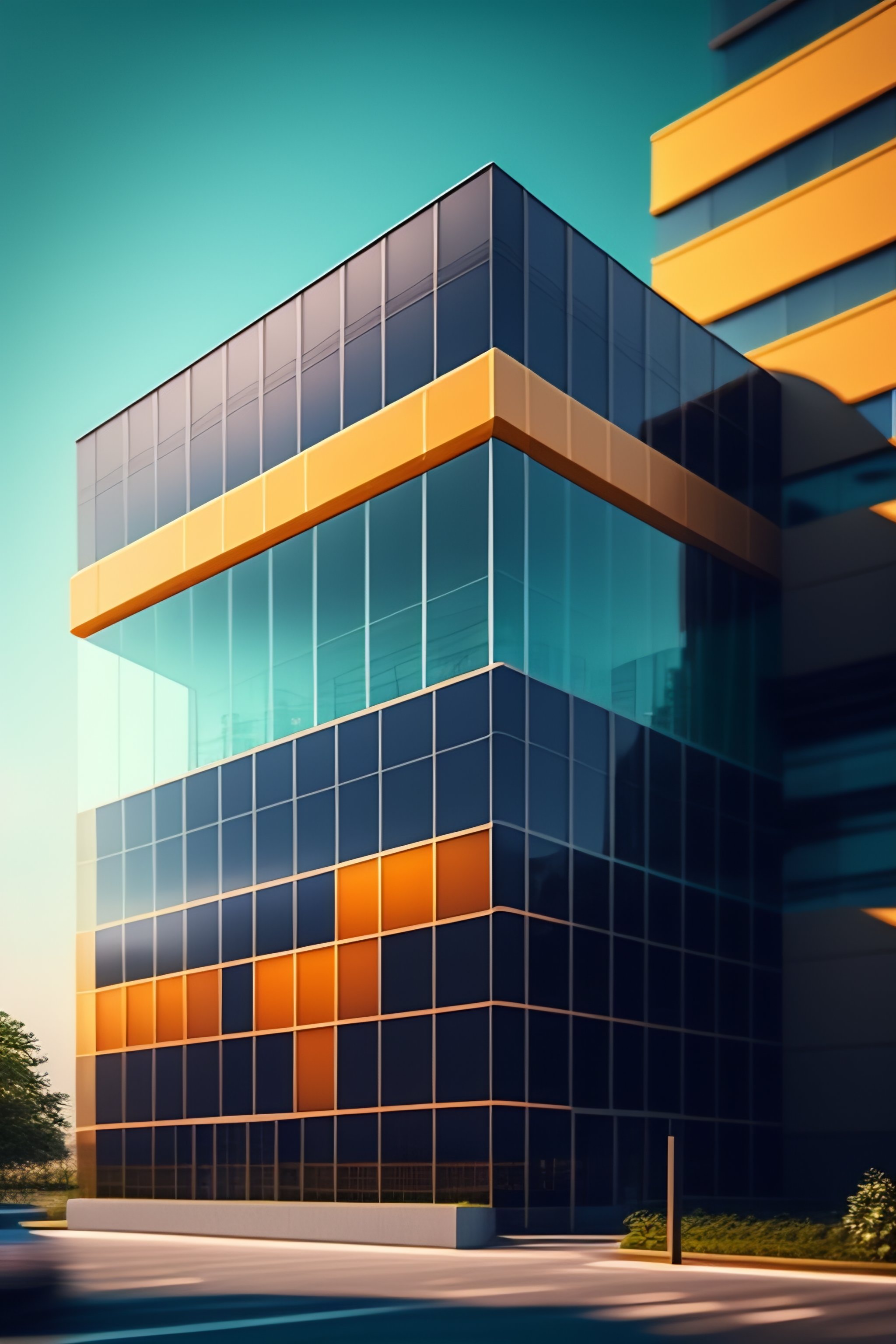 Lexica - Corporate building in shape of retro gameboy console