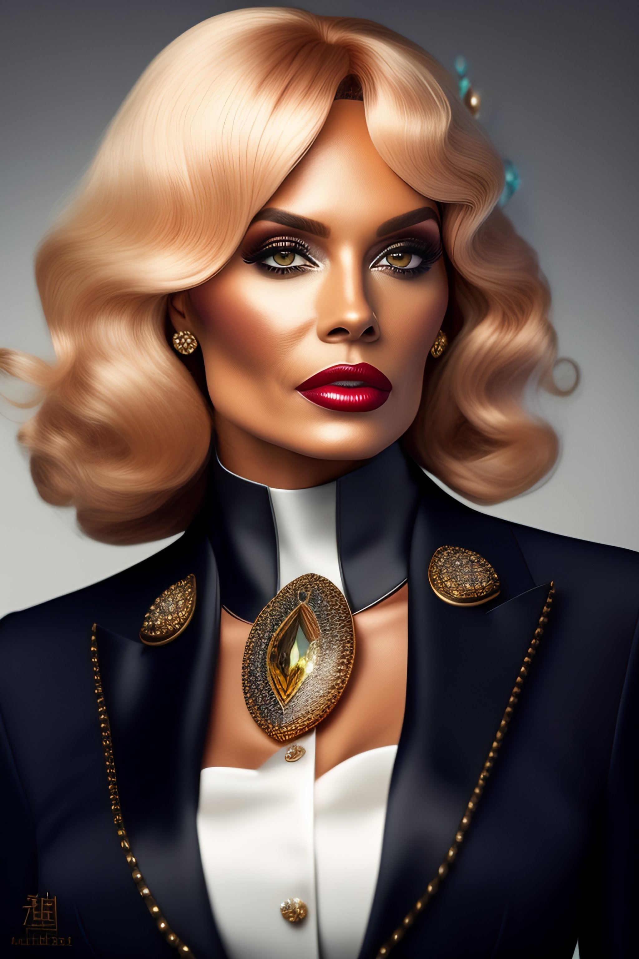 Lexica - A realistic woman in her 40s, with micro bangs, with big eyes ...