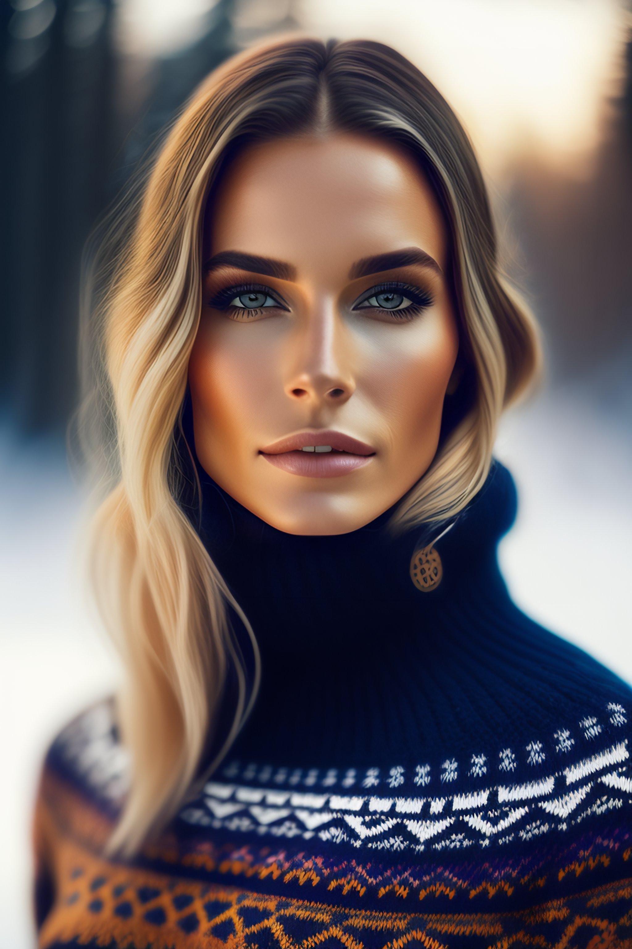 Lexica - Beautiful woman in a Nordic sweater