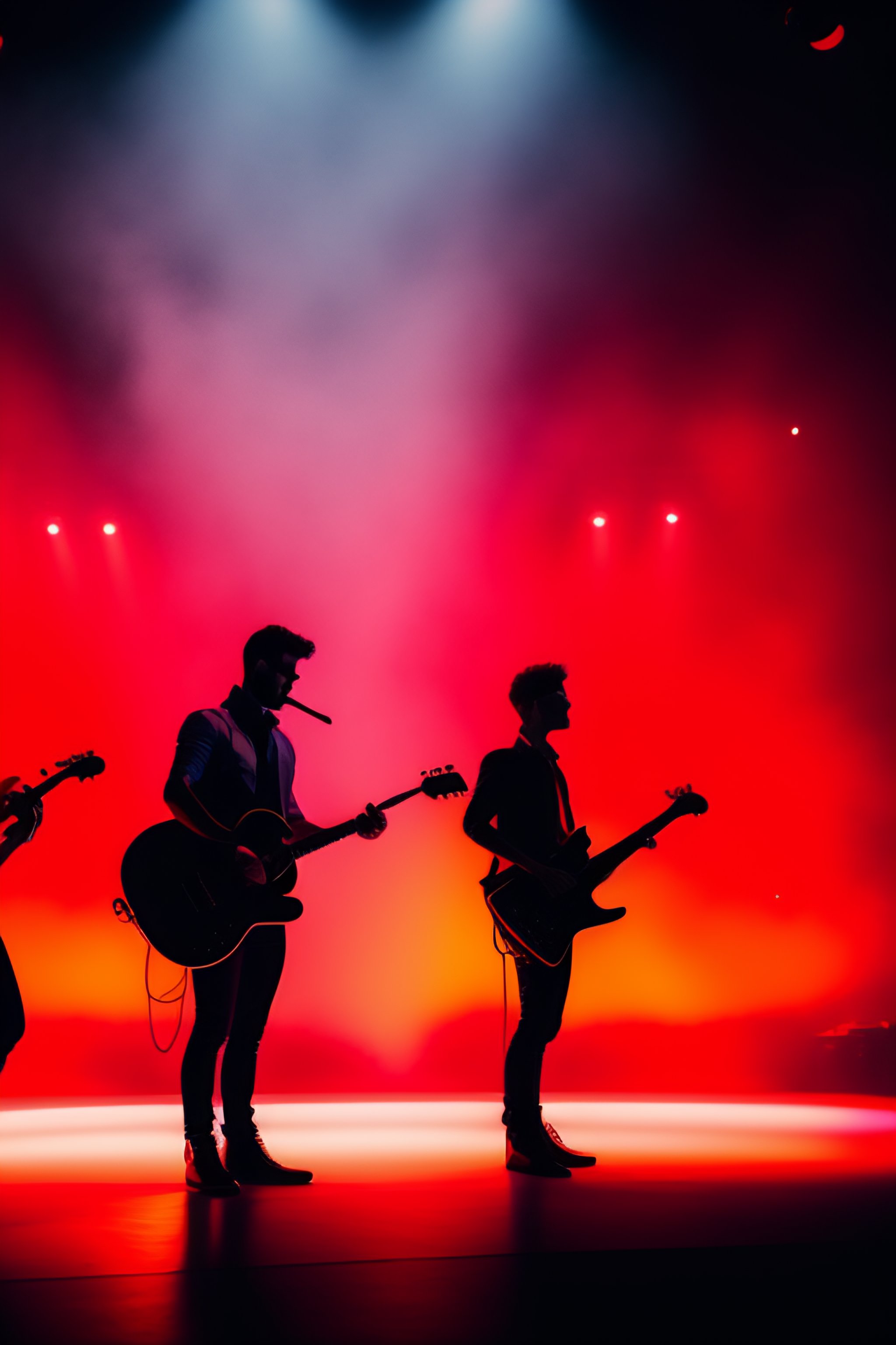 Lexica - A silhouette of a band of four members standing together on ...