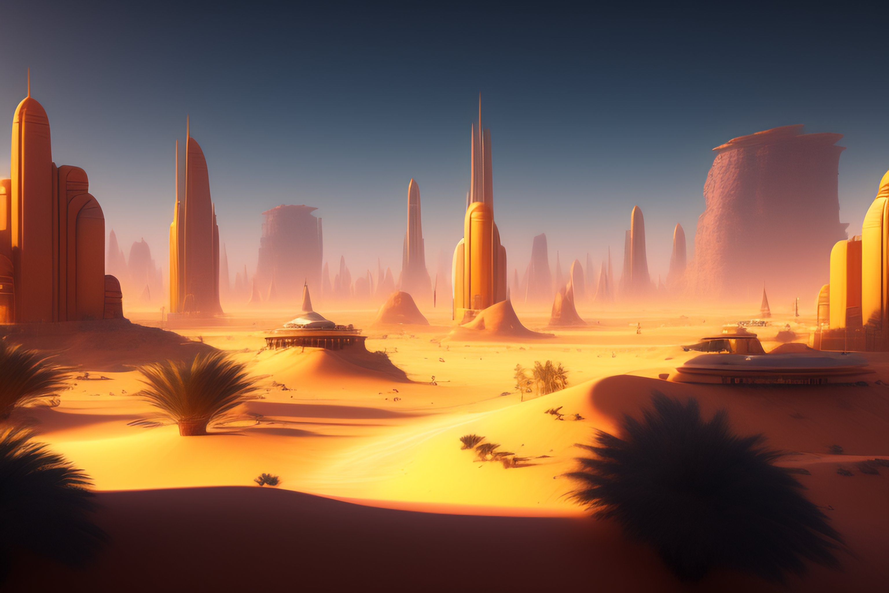 Lexica - A solarpunk desert city, beautiful dynamic lighting, cinematic ...