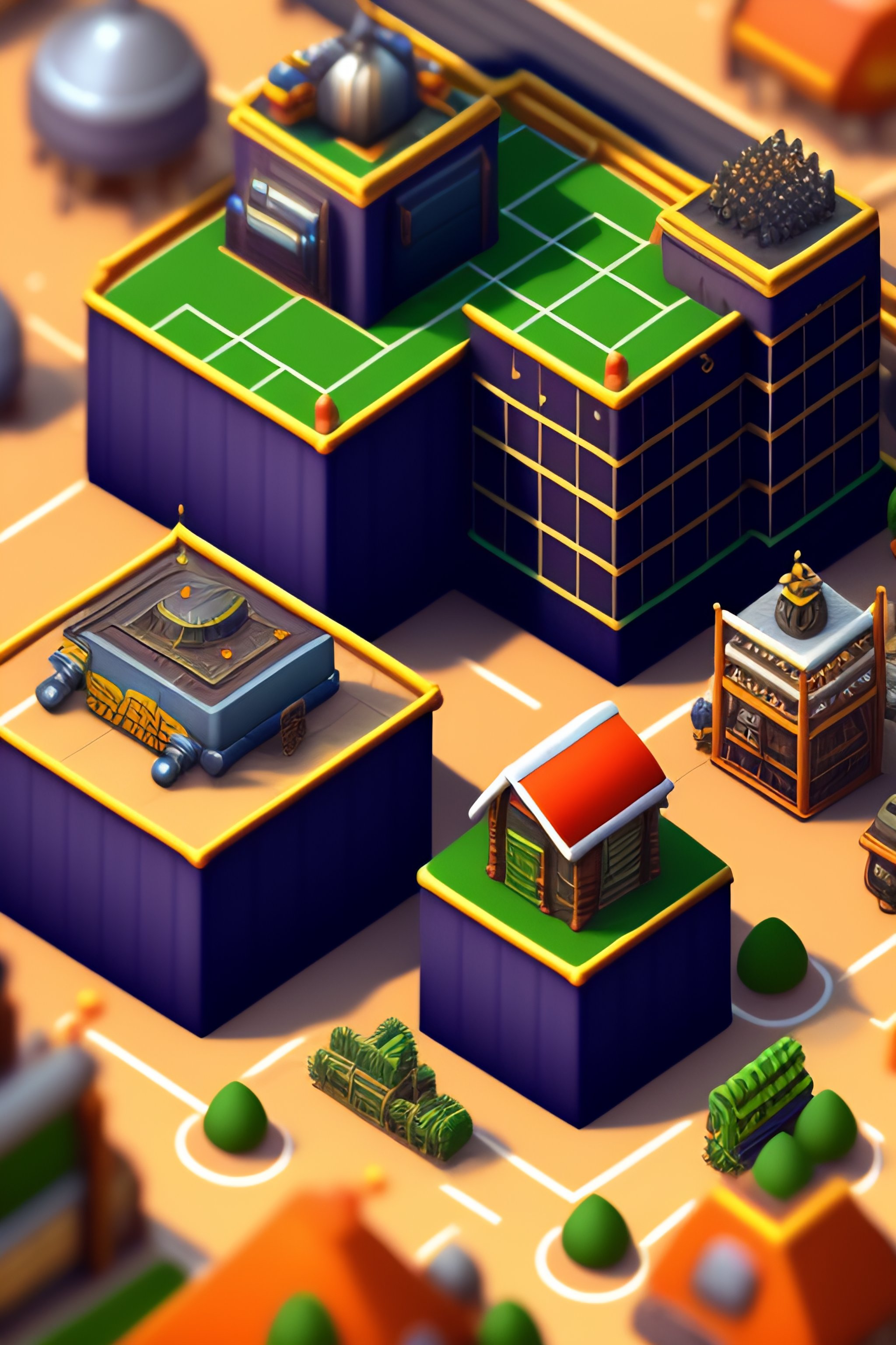 Lexica - Detailed isometric war factory, C&C, strategic game