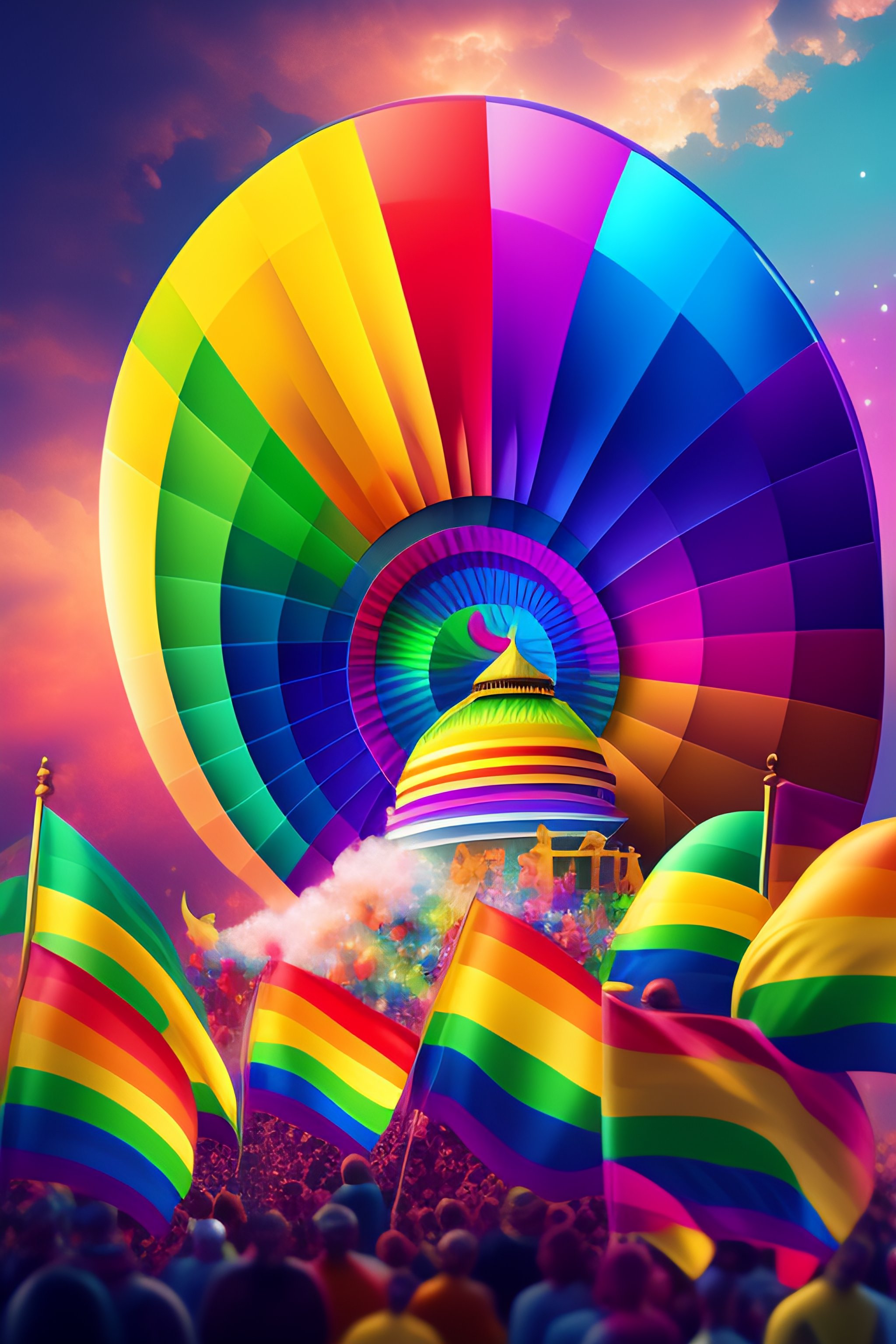 Lexica - Gay bitcoin sign pride parade in gay colored galaxy