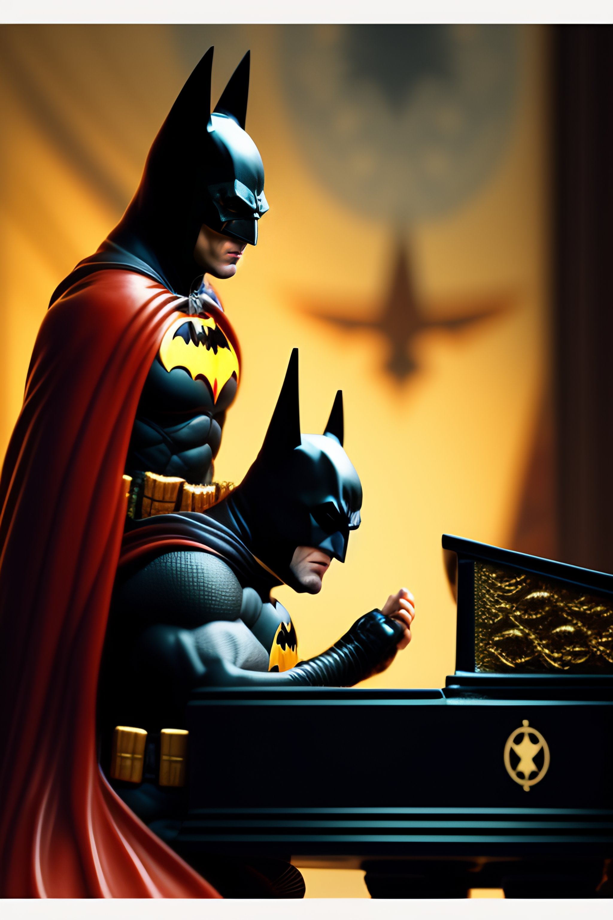Lexica - Batman playing a batpiano