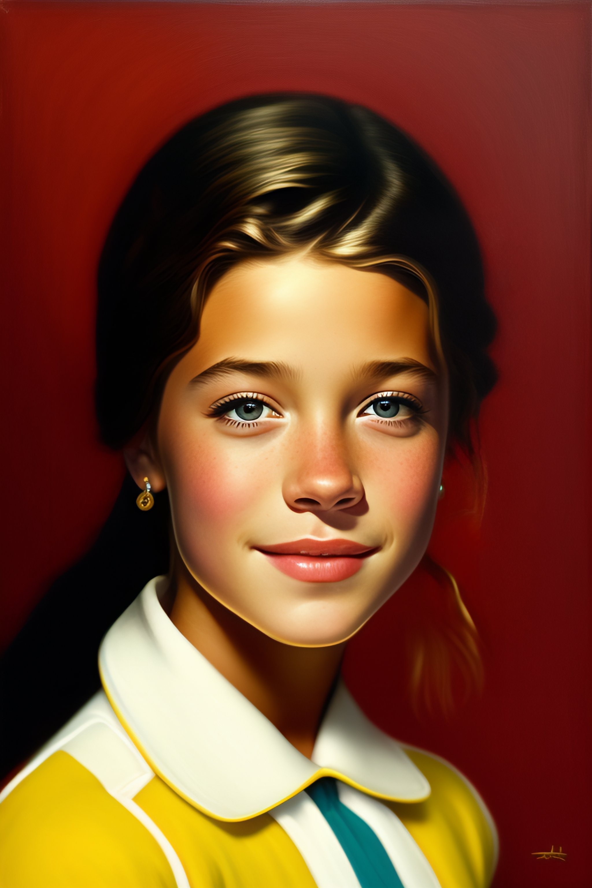 Lexica - College age Daughter of Brad Pitt and Hillary duff, portrait