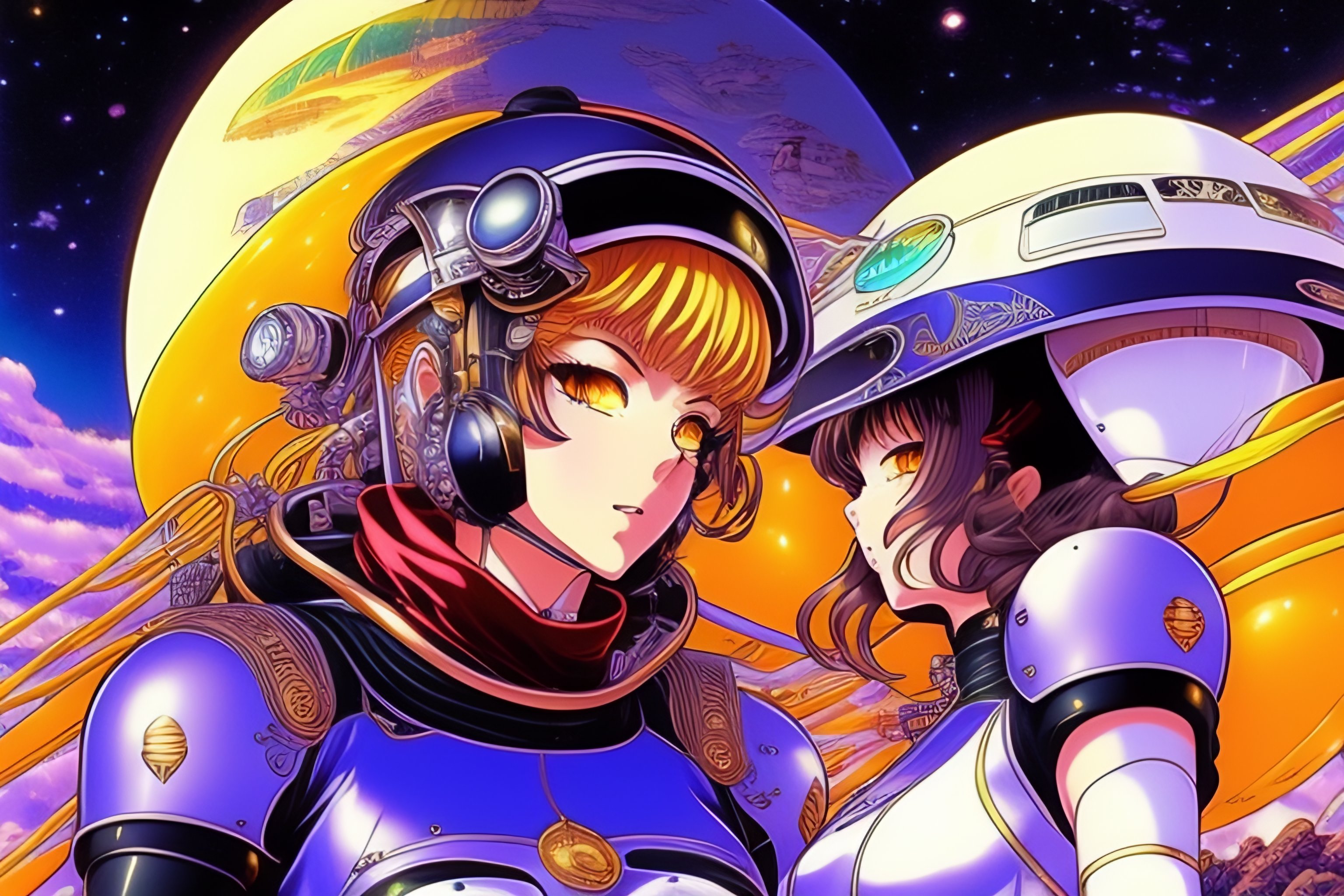 Lexica - Vintage 90's anime style. quaint spaceport at the outskirts of ...