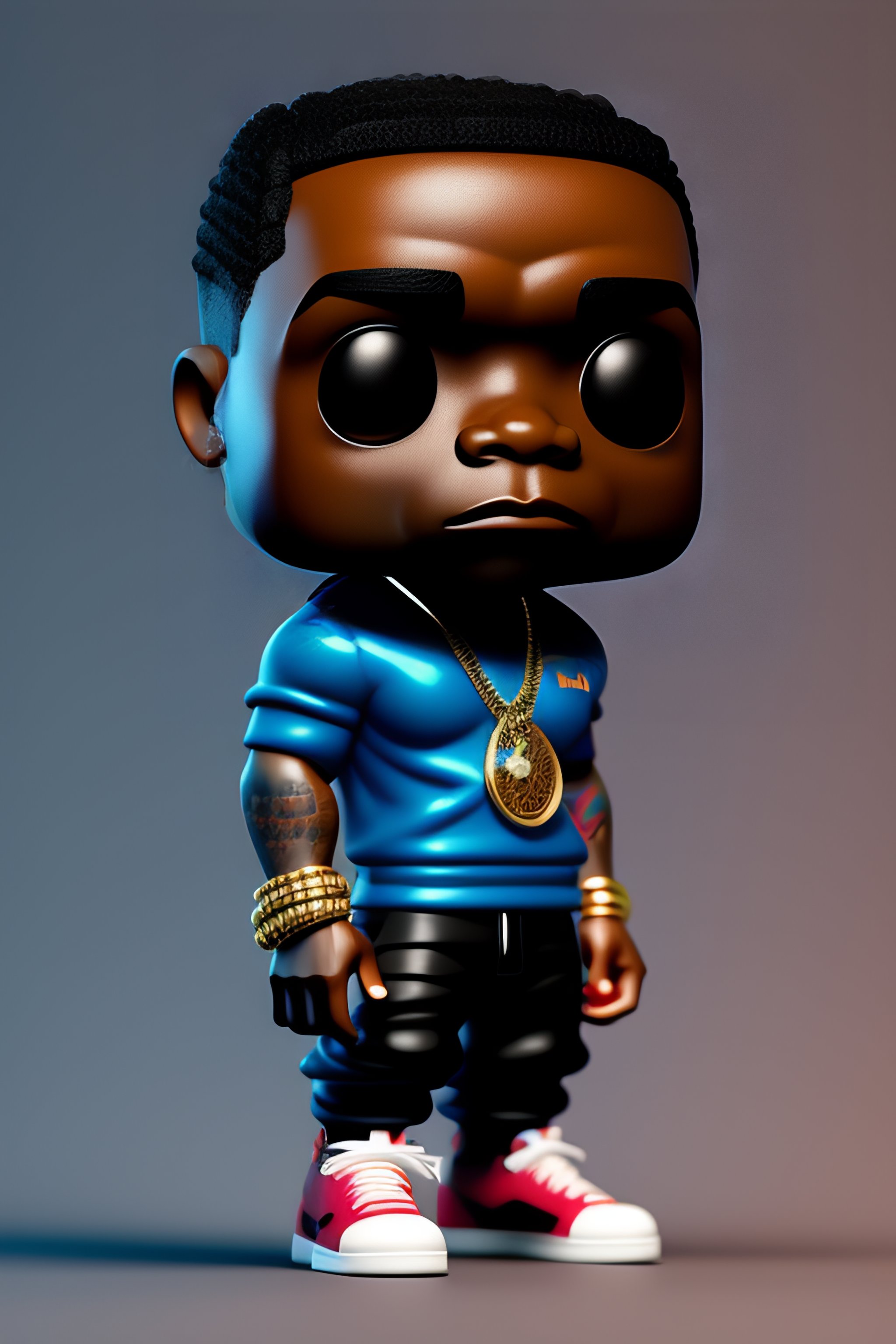 Lexica - Full body 3d render of funko pop rapper lil wayne