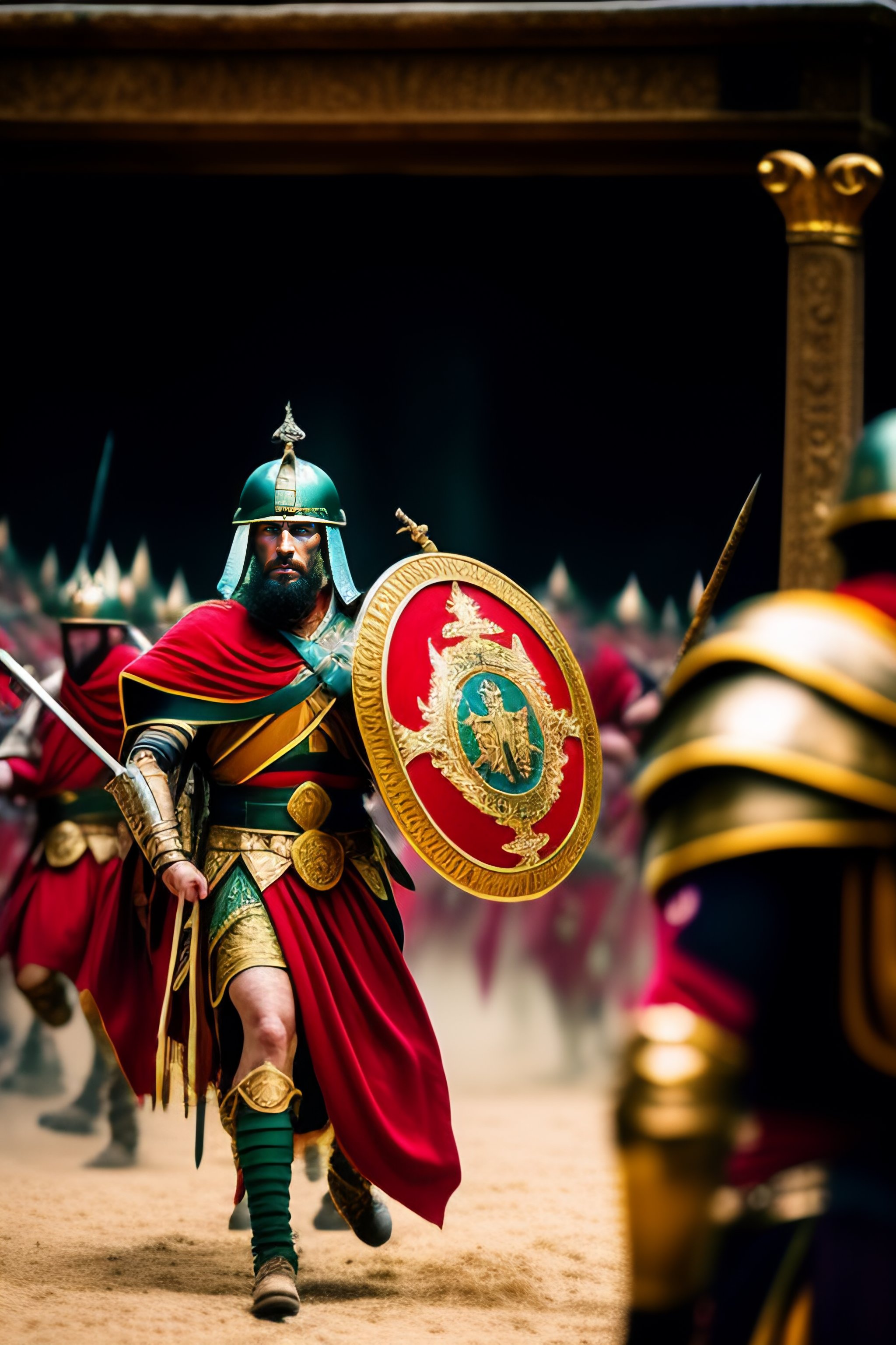 Lexica - A roman legion fighting a demon army on a battlefield covered ...