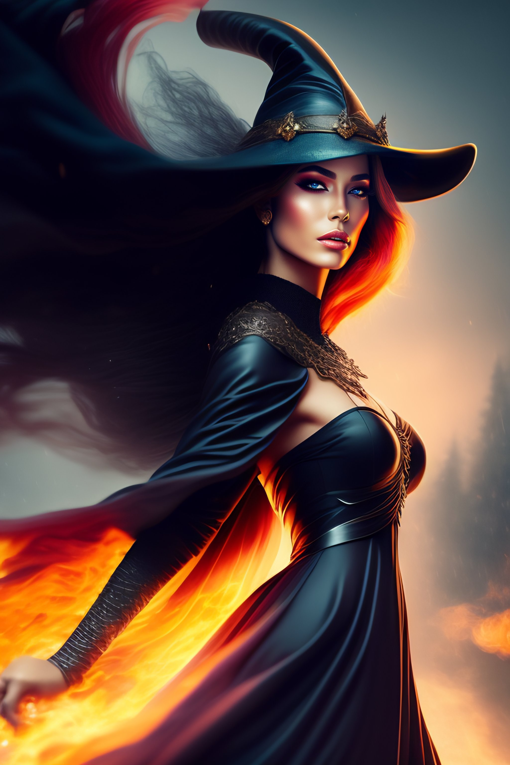 Lexica - Beautiful witch fighting deamon