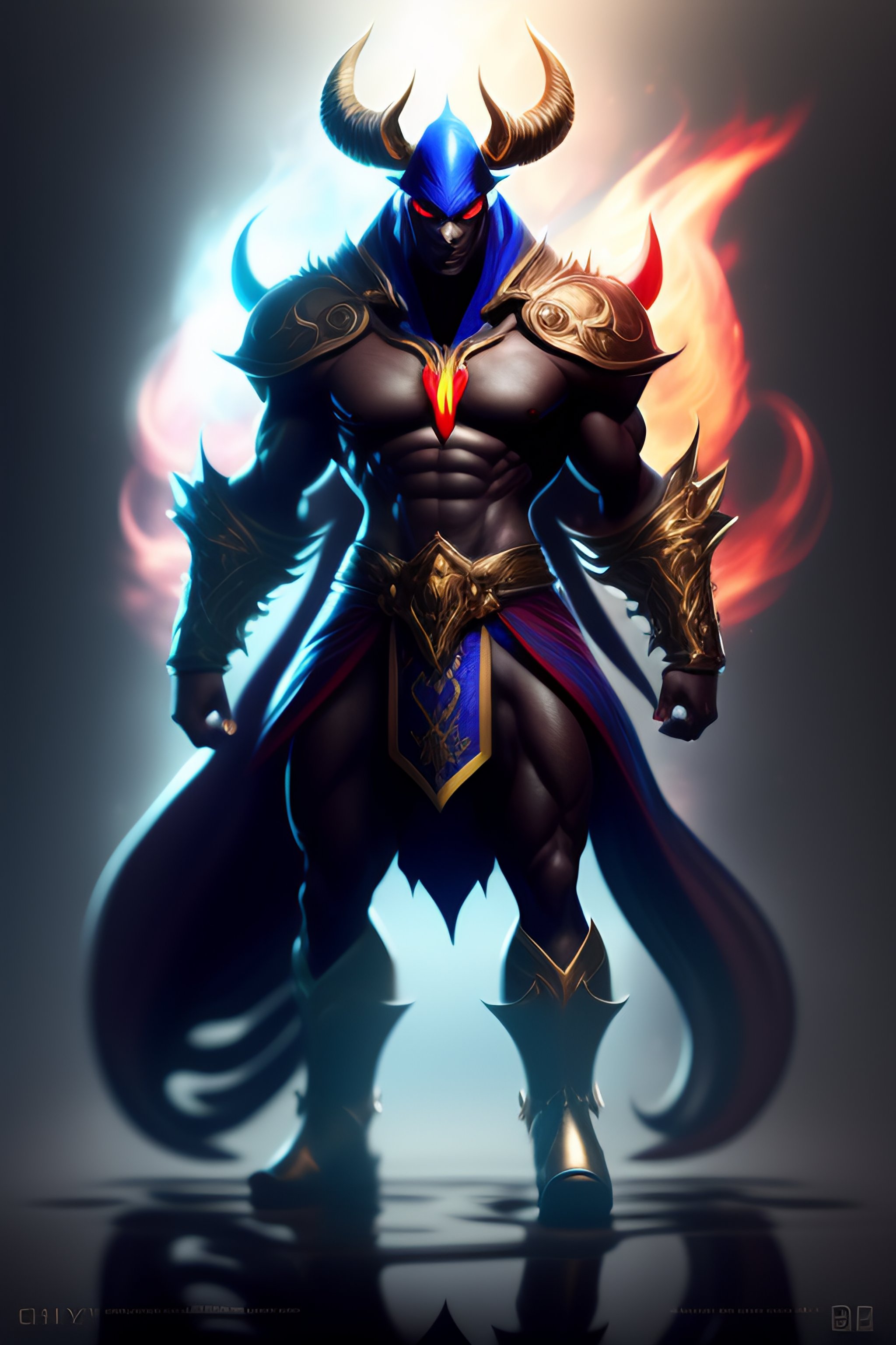 Lexica - Hyper realistic demon, full body, splashart style