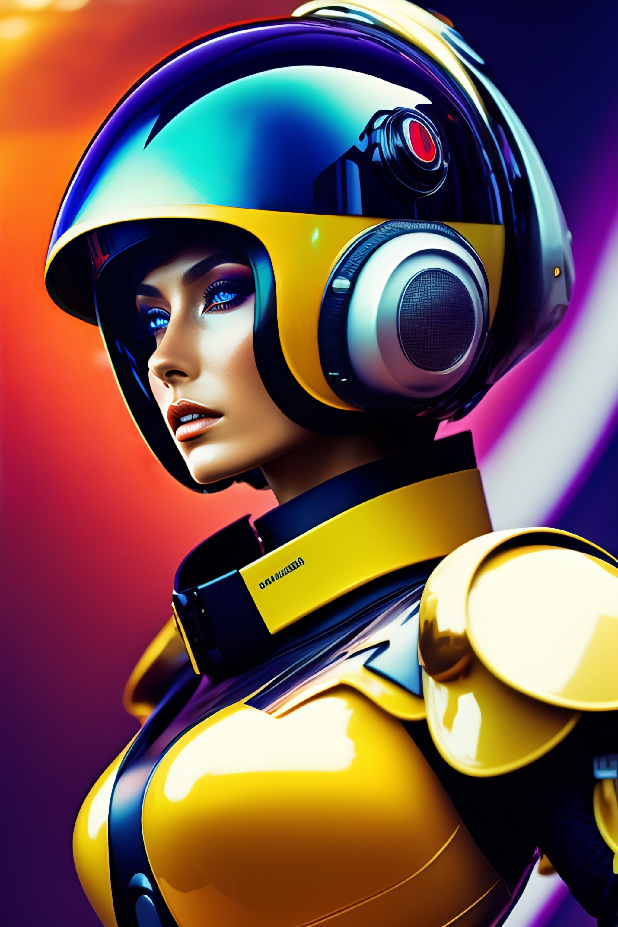 Lexica - Robotech futuristic pilot helmet + reflections + utilitarian ...