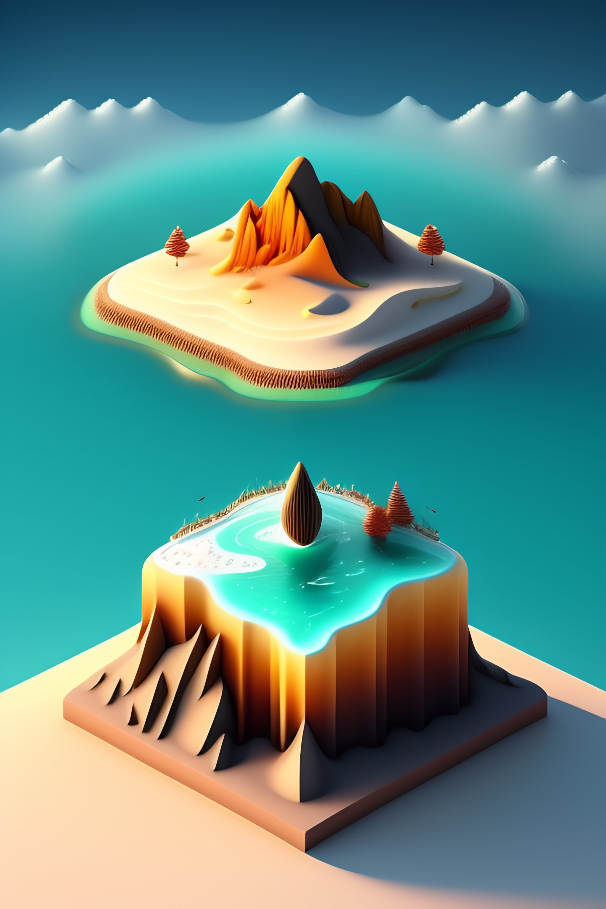 Lexica - 3d isometric sea