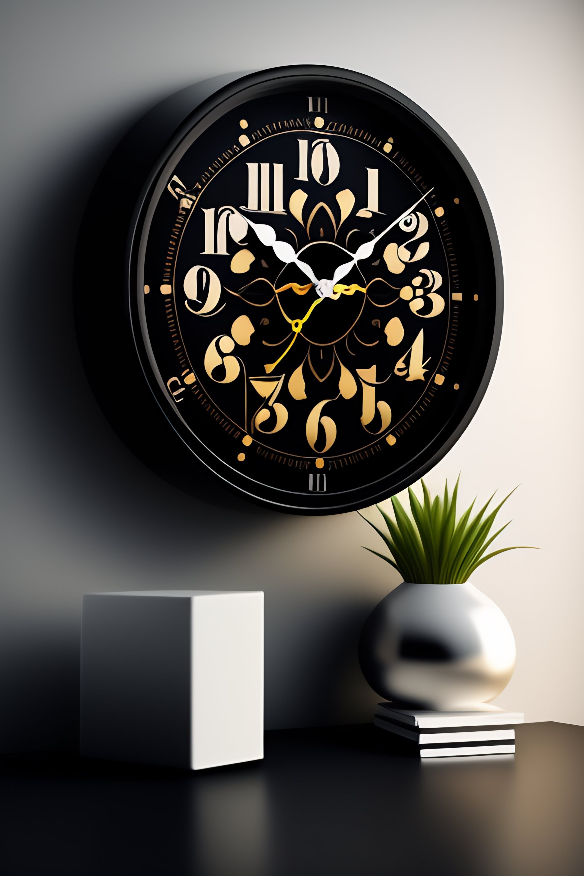 Lexica - Tattoo design,wall clock simple design on white background ...