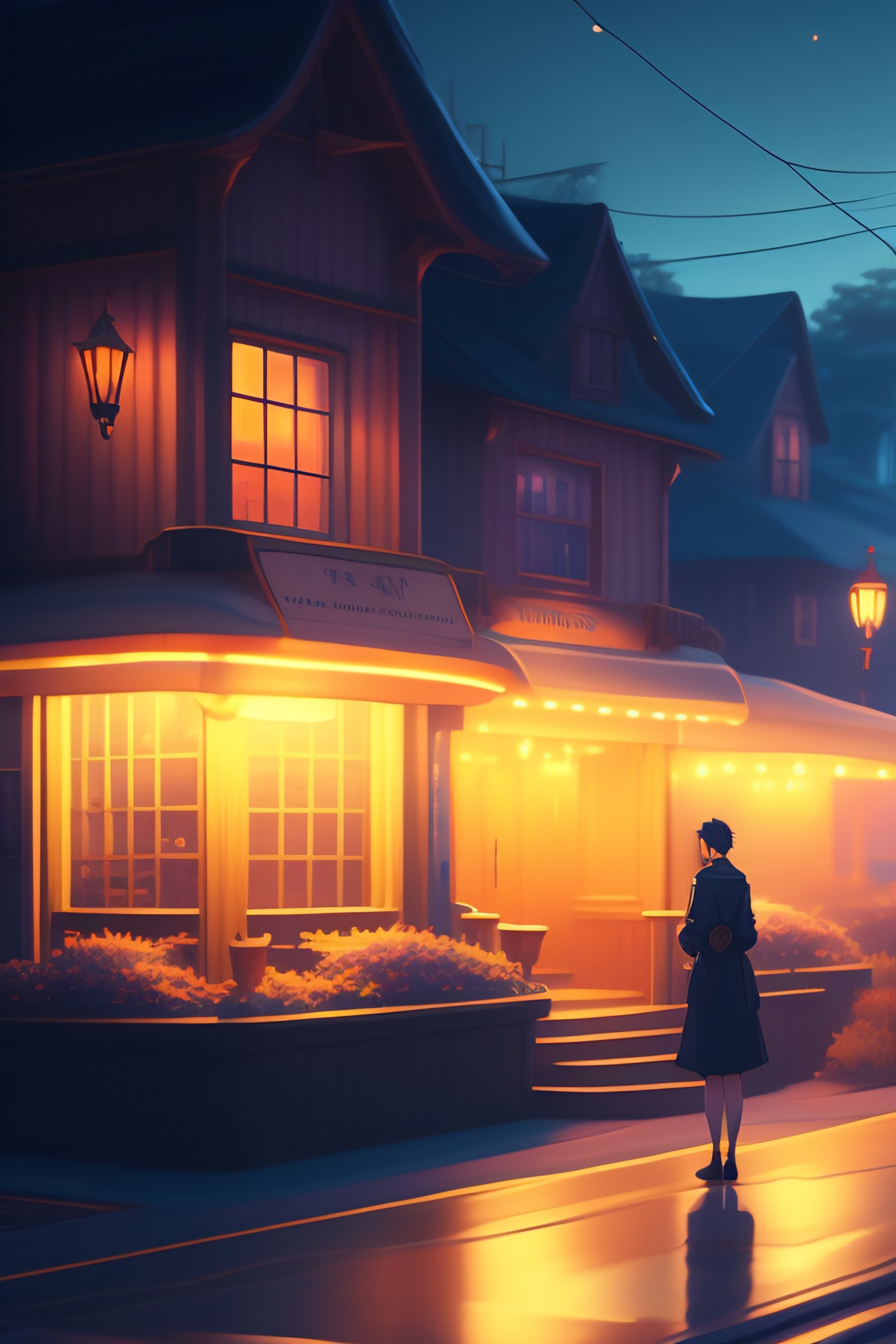 Lexica - The Night Inn, Anime concept art by Makoto Shinkai 8k