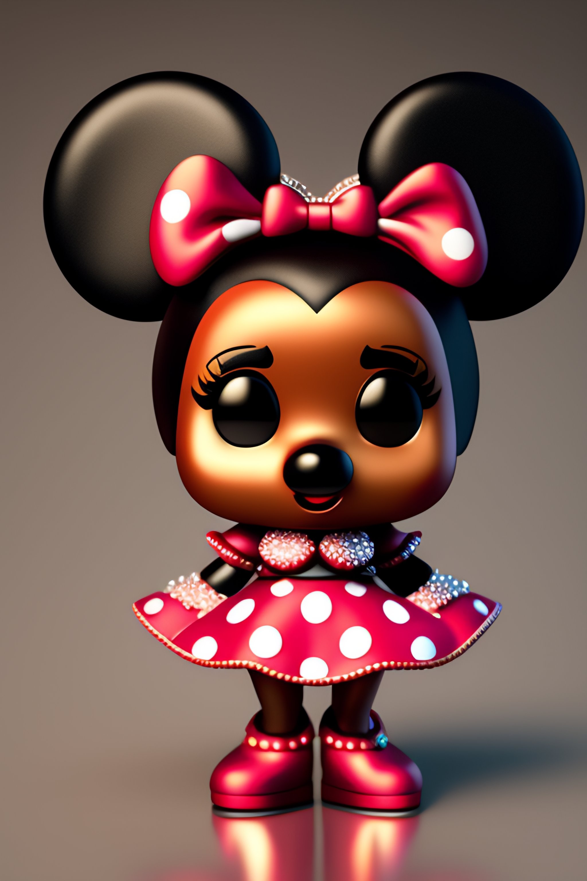 Lexica - Full body 3d octan render of funko pop Minnie mouse