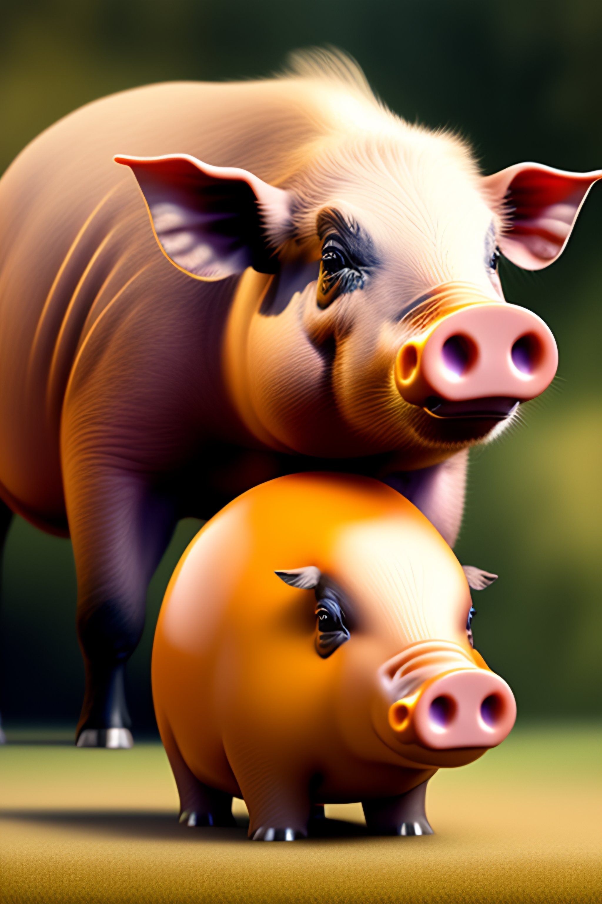 Lexica - Neurotic pig drinking out of a bladder
