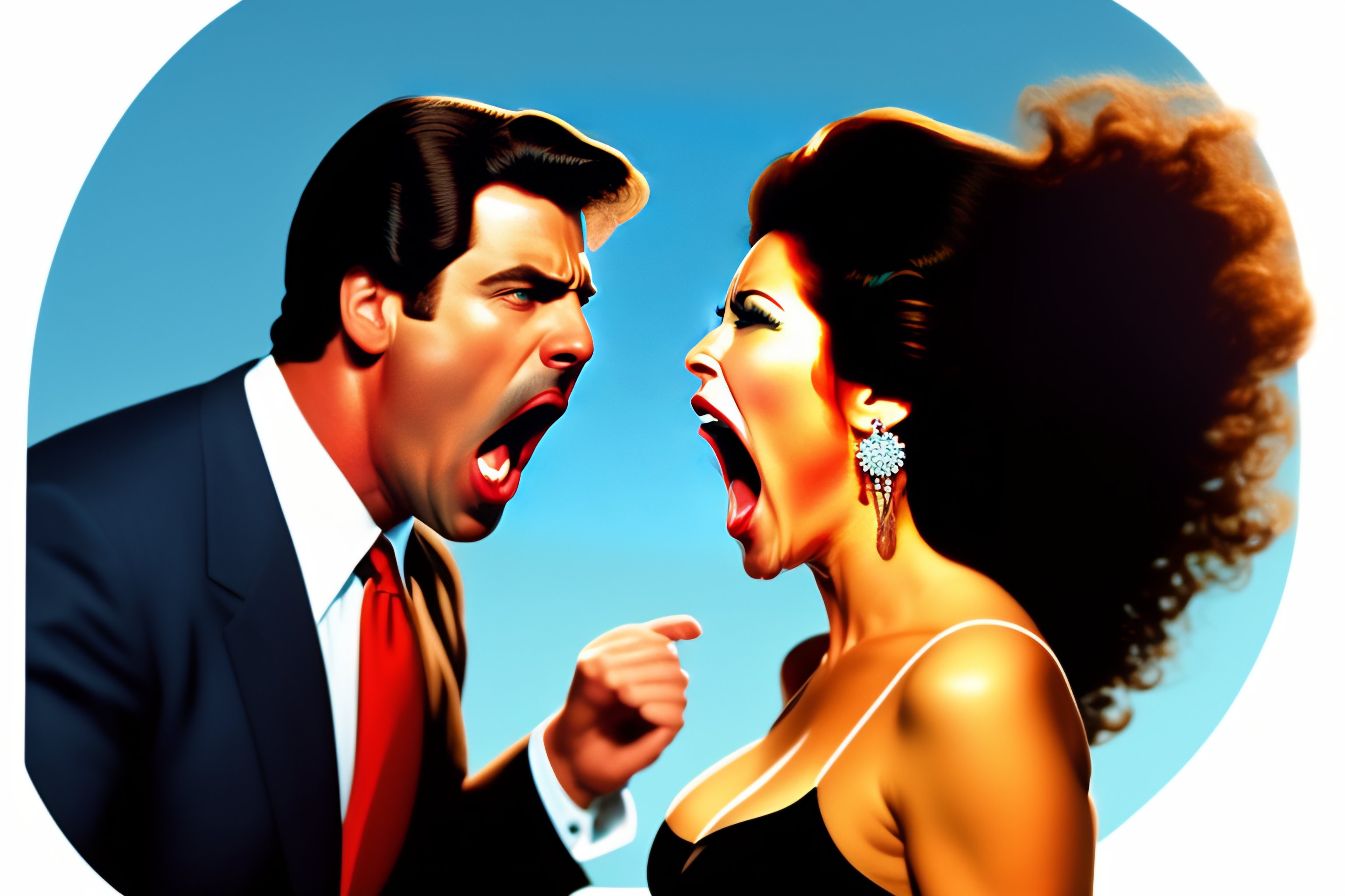 Lexica - Graphic of a woman shouting at a man aggressively