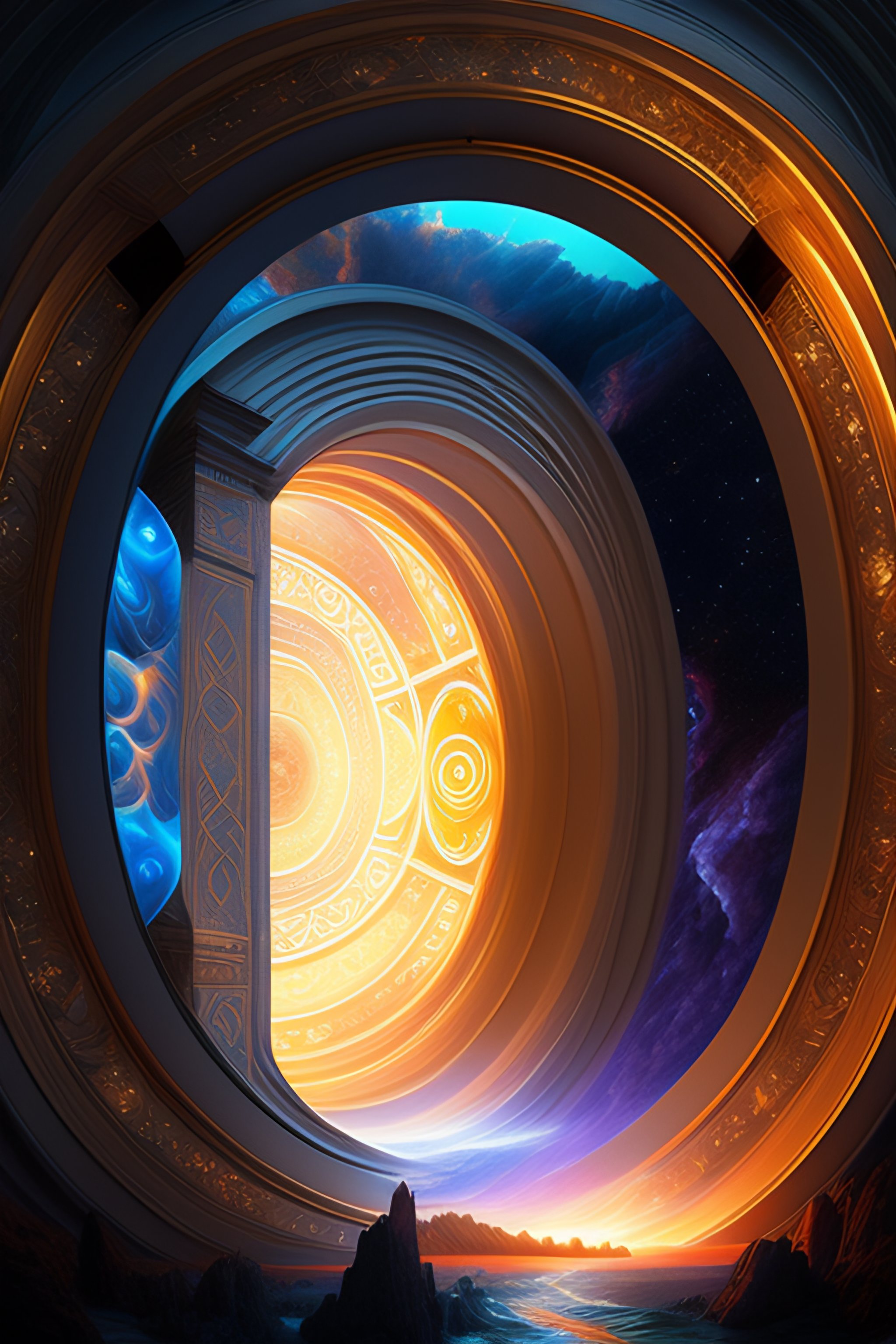 Lexica - Flashing portals from heaven, digital painting, digital ...