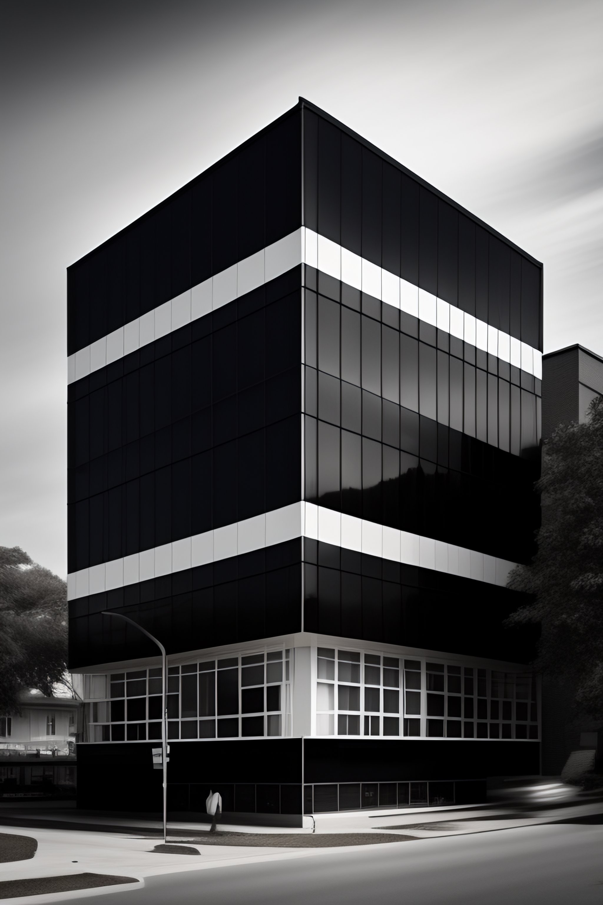 Lexica - Black and white american building