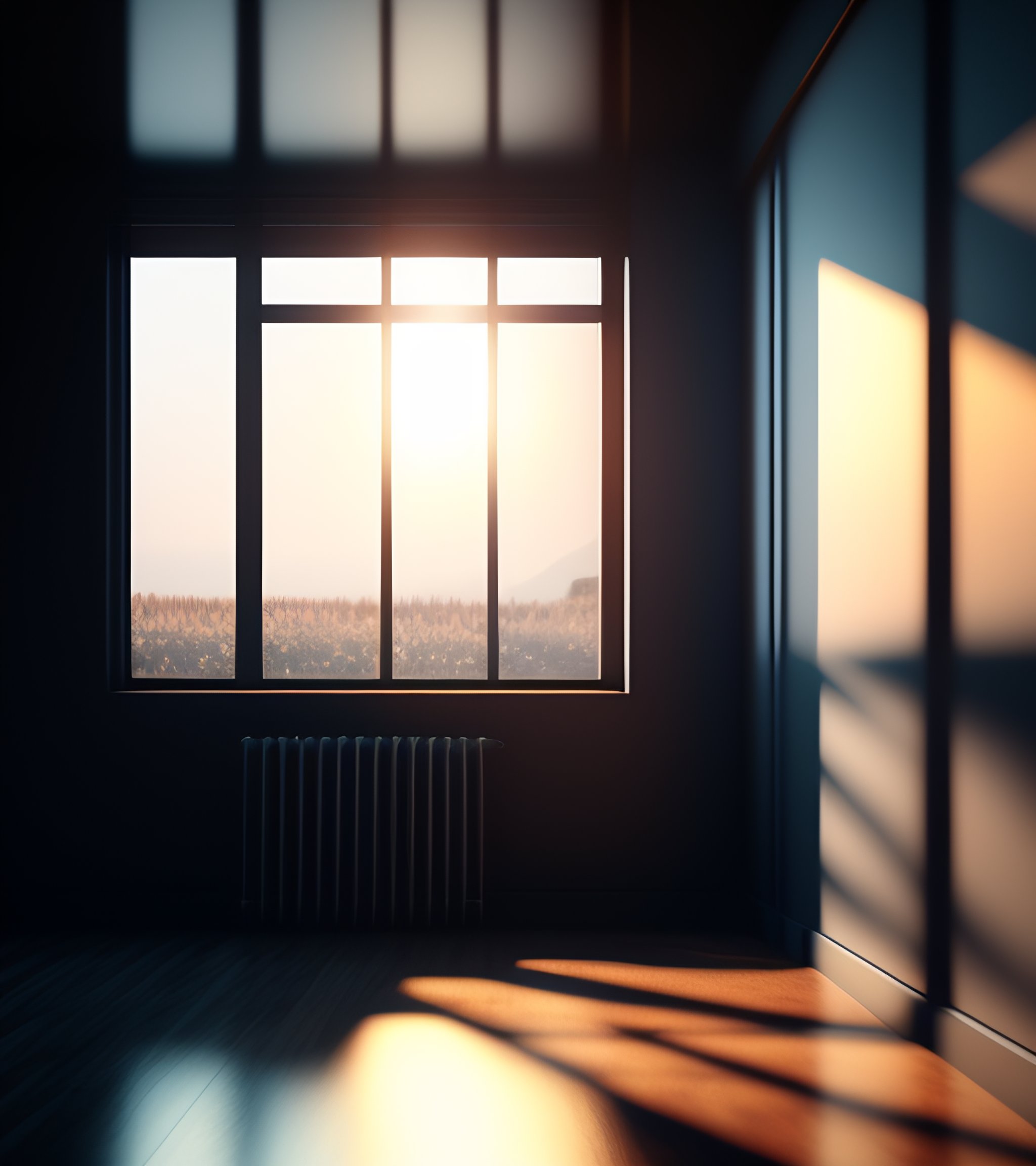 Dark Room With Light Through Window