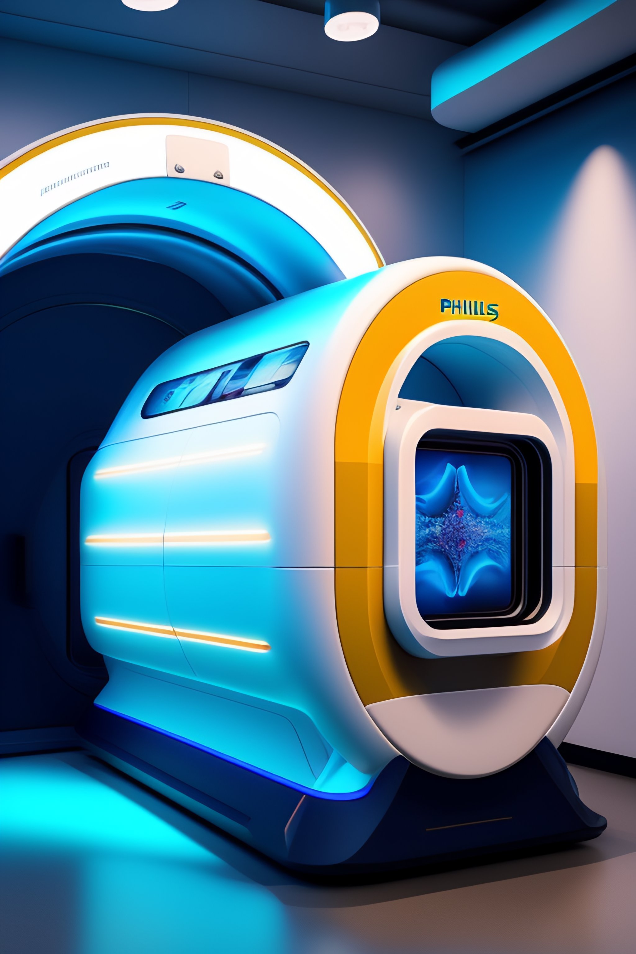 Lexica - Generate an image of a futuristic CT scanner room in the style ...