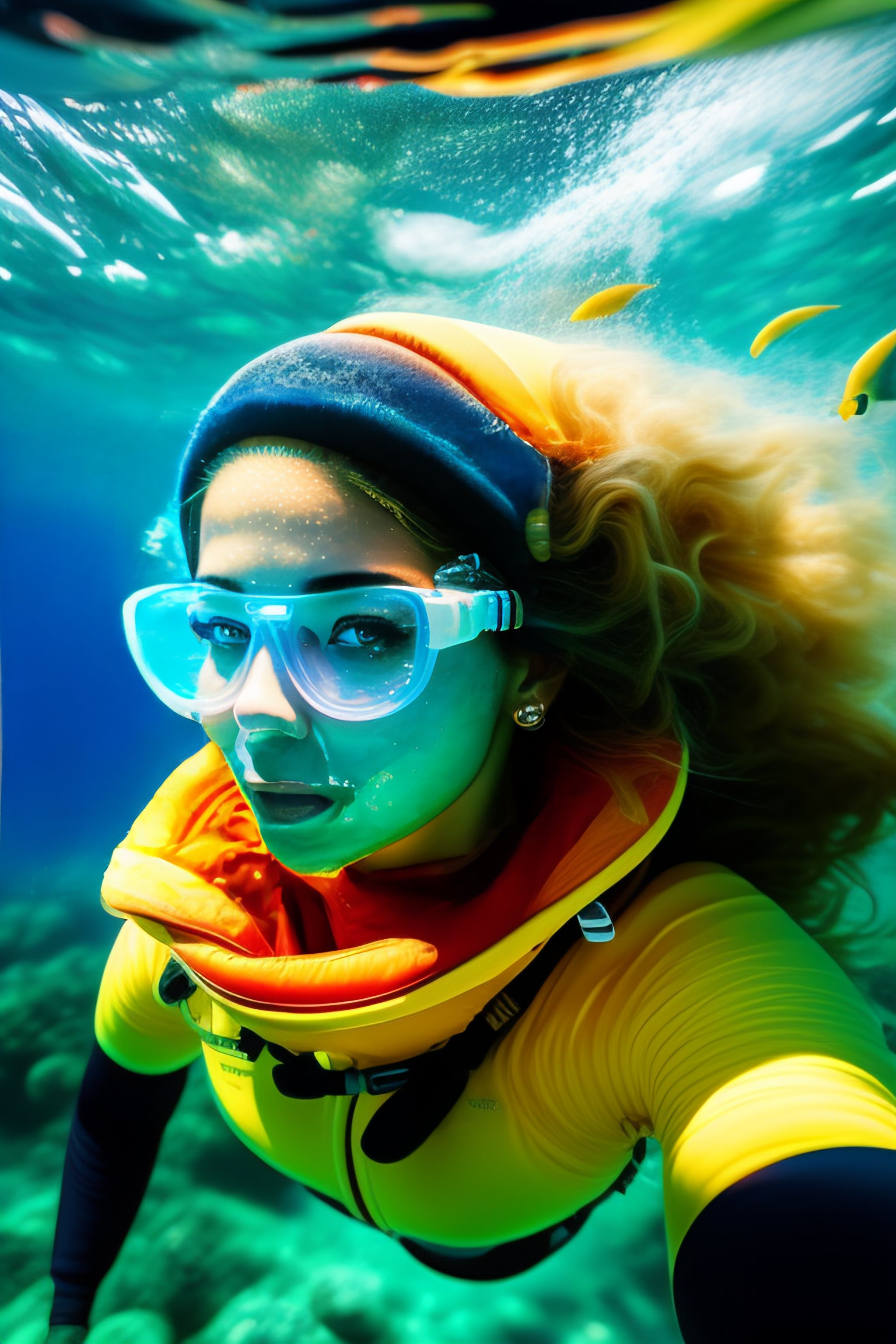 Lexica - Midjourney style, photo of underwater fashion