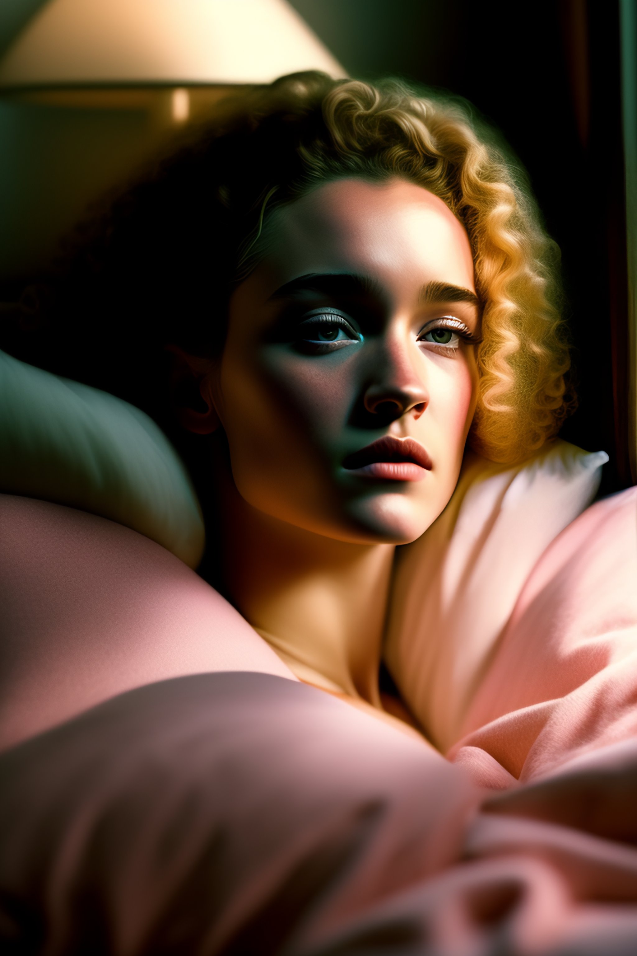 Lexica - Amazing beautiful julia garner with mouth wide open in the bedroom room, film still ...