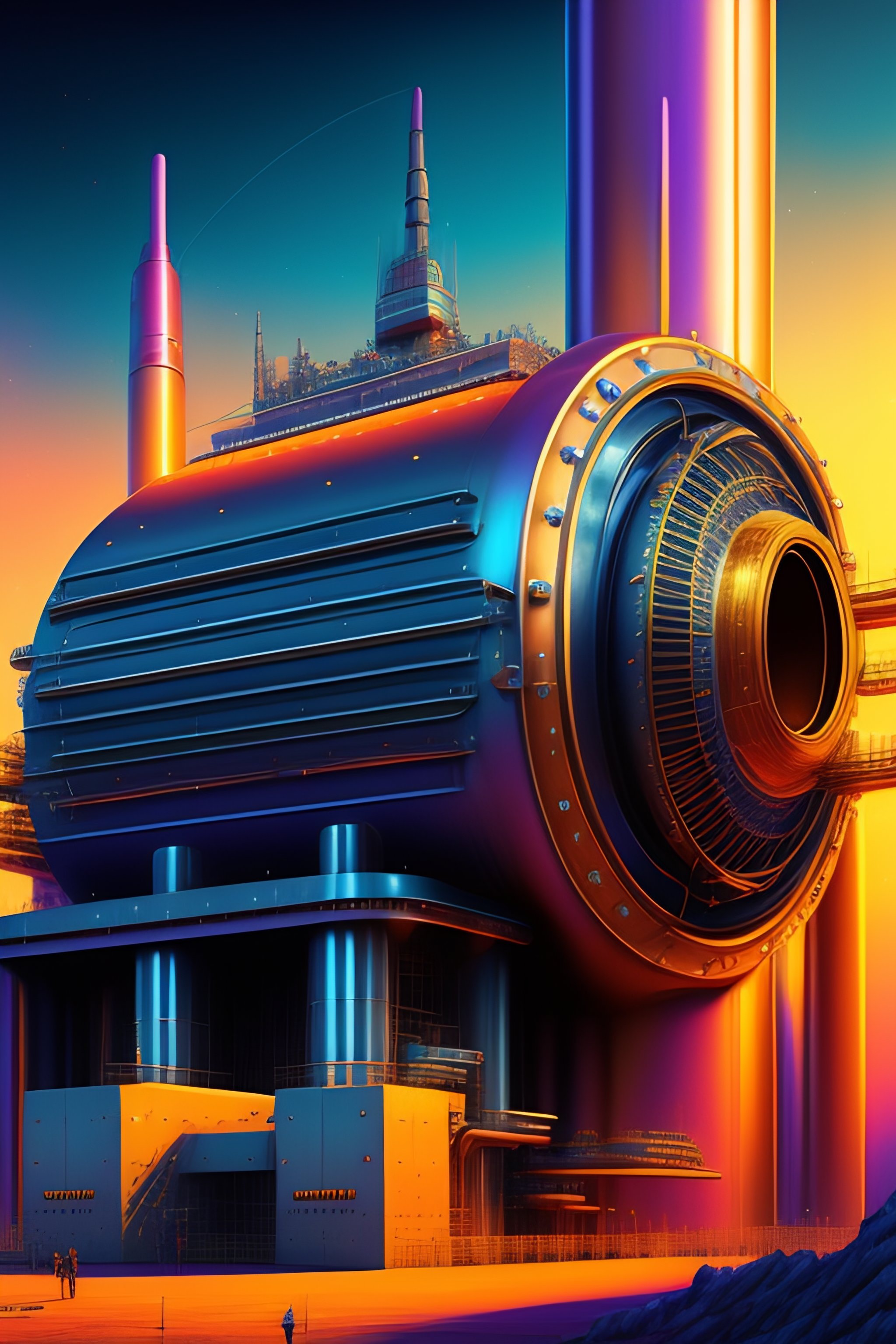 Lexica - Detailed particle accelerator, CERN. 1 9 2 0 s style ...