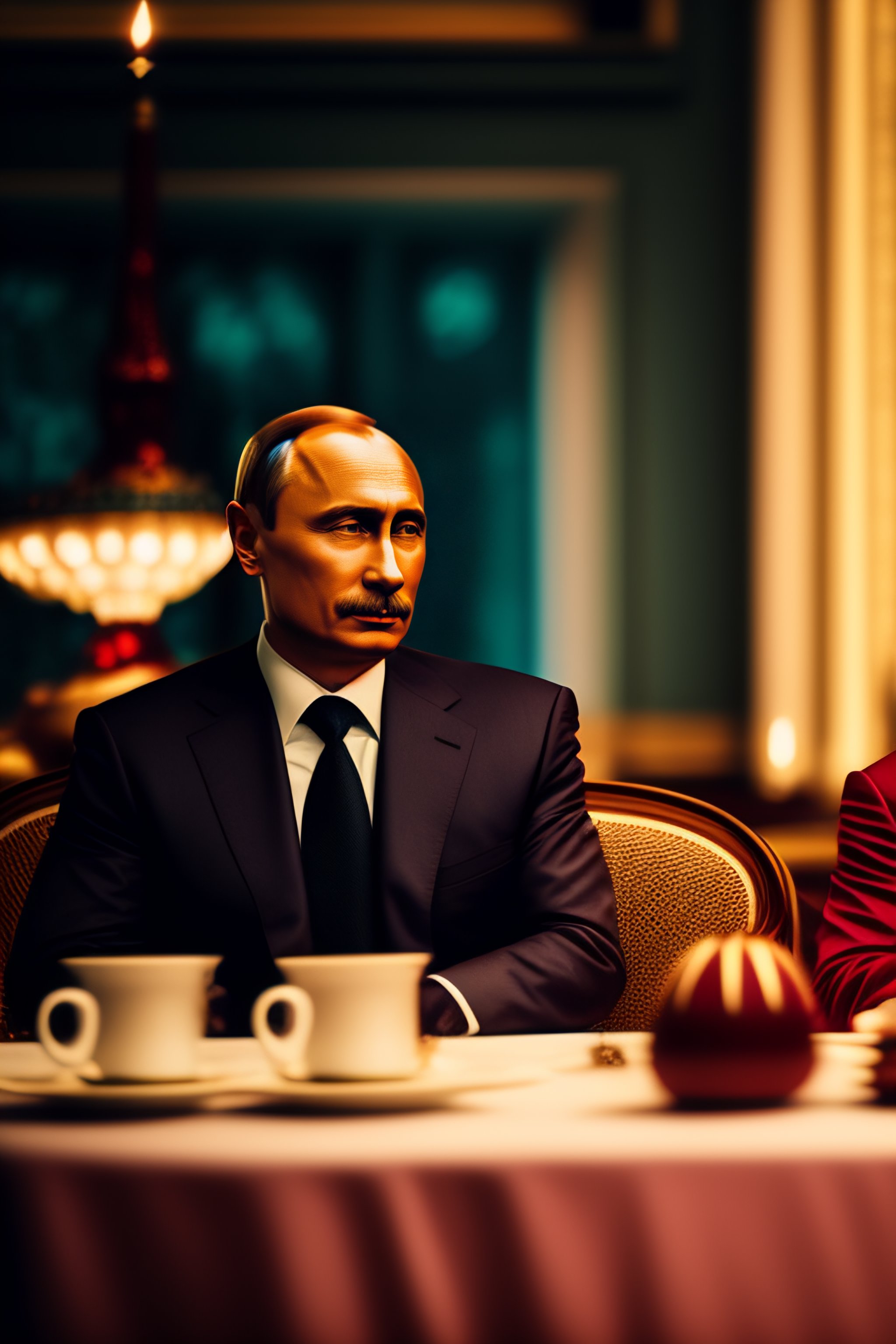 Lexica - Vladimir Putin and Joseph Stalin are sitting at the table ...