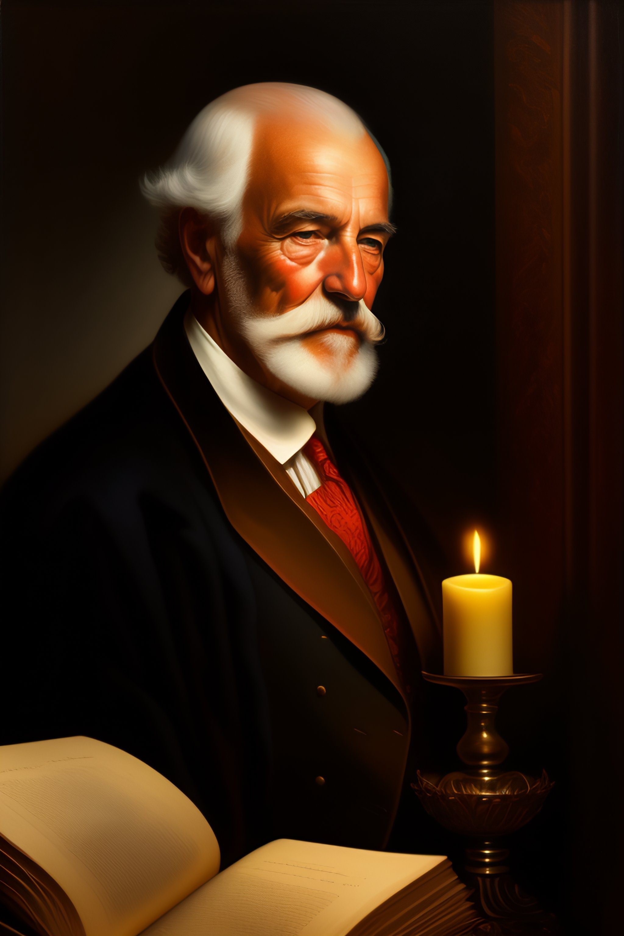 Lexica - Oil painting portrait an old man with very dark background and ...