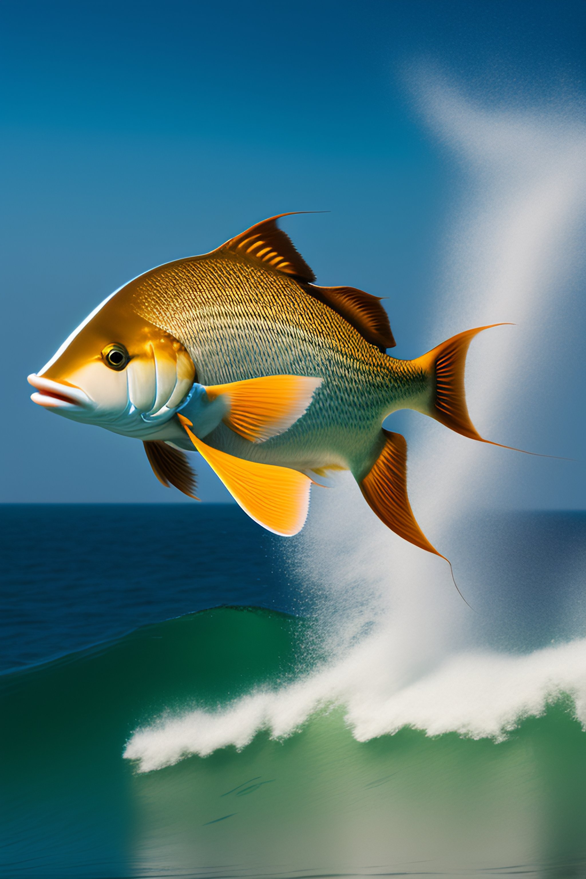 Lexica - A fish goolden Dicentrarchus labrax jumping over the beach ...