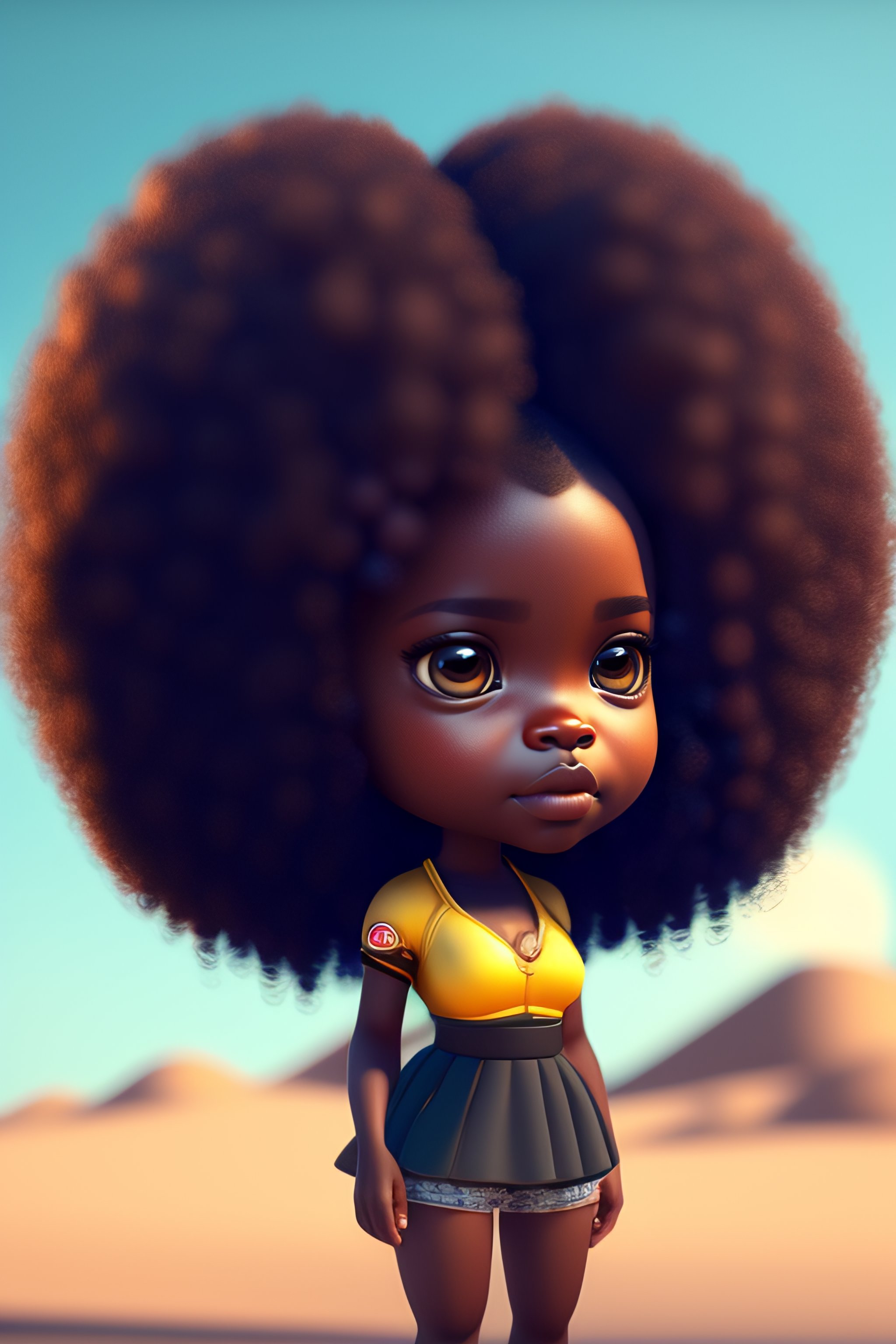 Lexica - Fullgirl, standing, exercising afro hair beautiful extremely ...