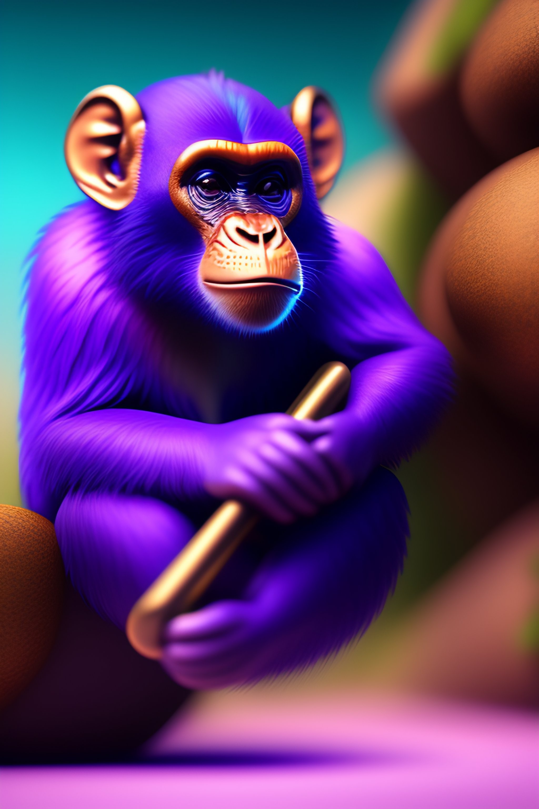 Lexica - Monkey swimming with siren tail purple clothes realistic 3d ...