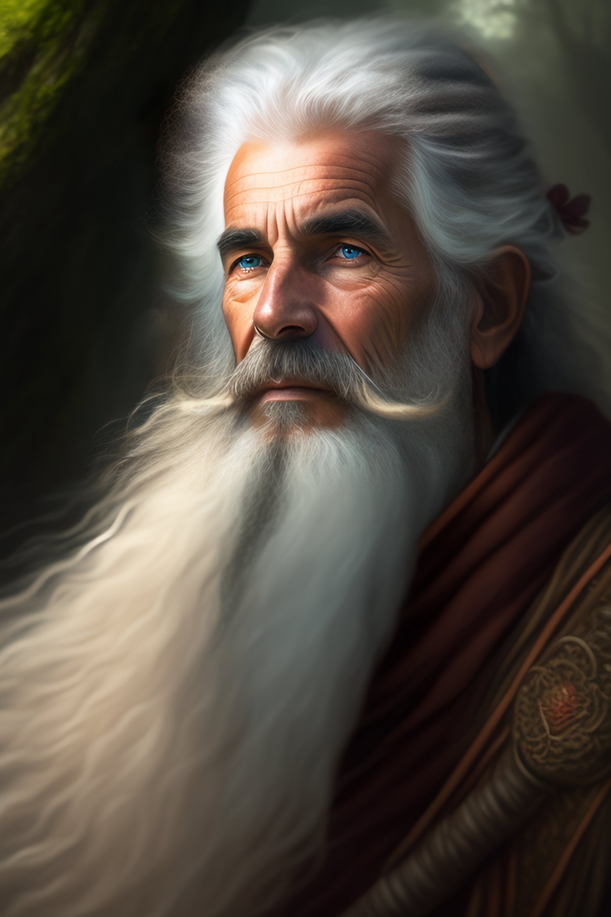 Lexica - Portrait of scruffy skinny ancient male druid in rags with ...