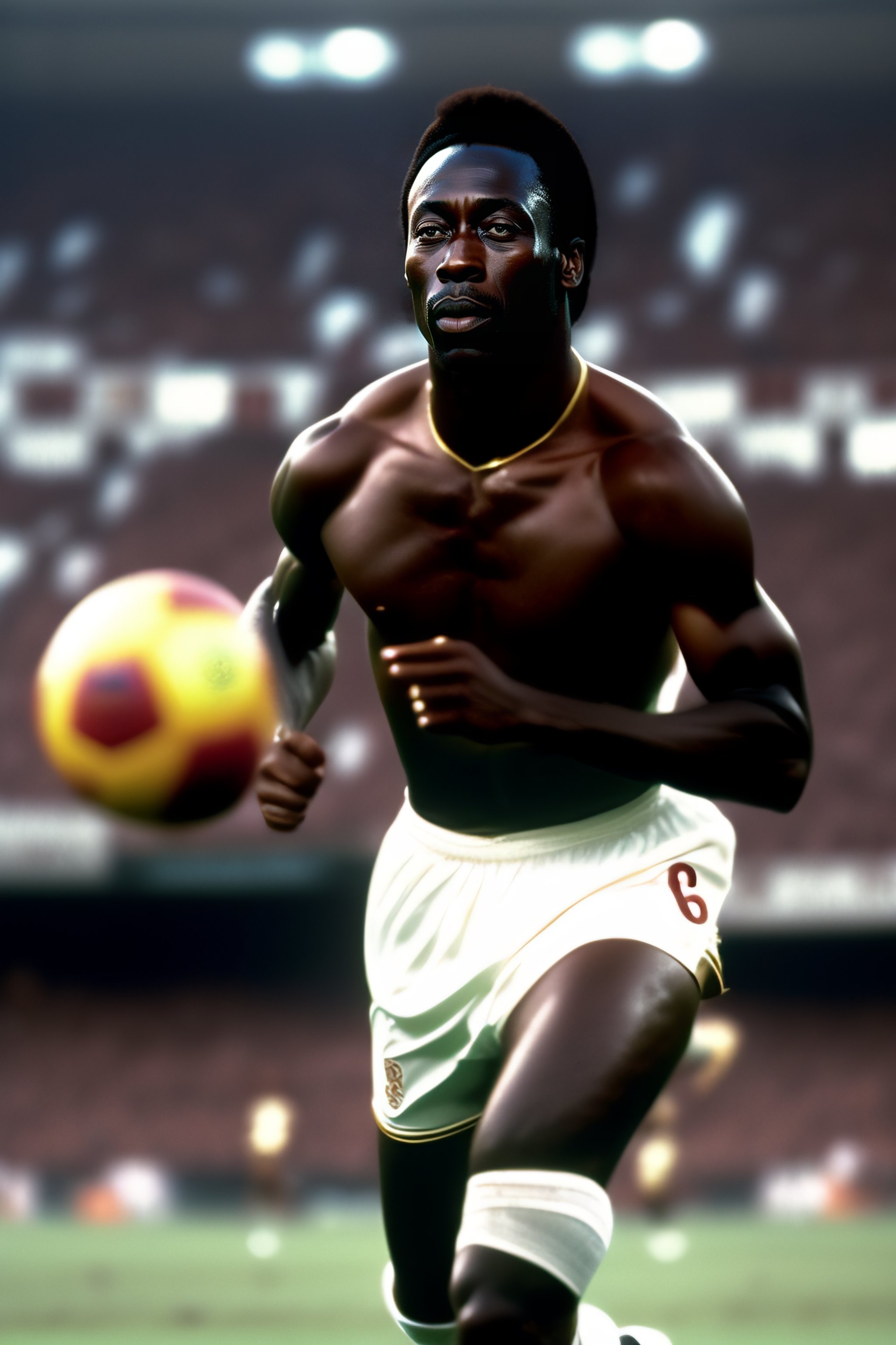 Lexica - Pele as gon in throne with ball, white predomknance pele god ...