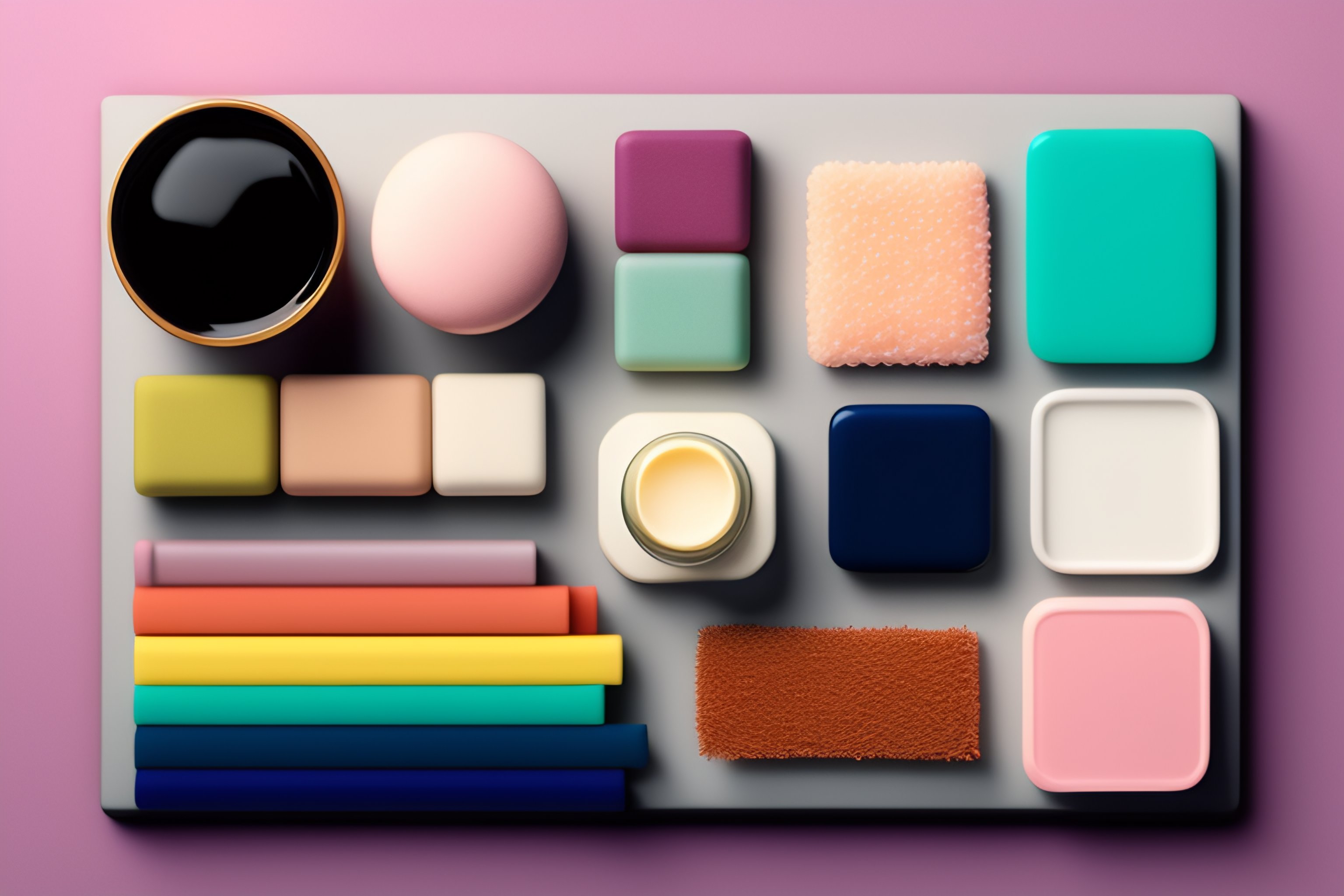 Lexica - Creative flat lay, soft color background