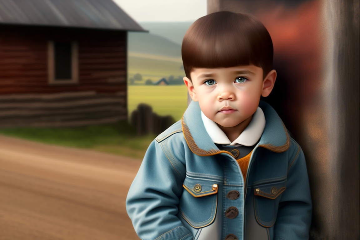 Lexica - An image of a young, ordinary-looking child in a rural setting ...