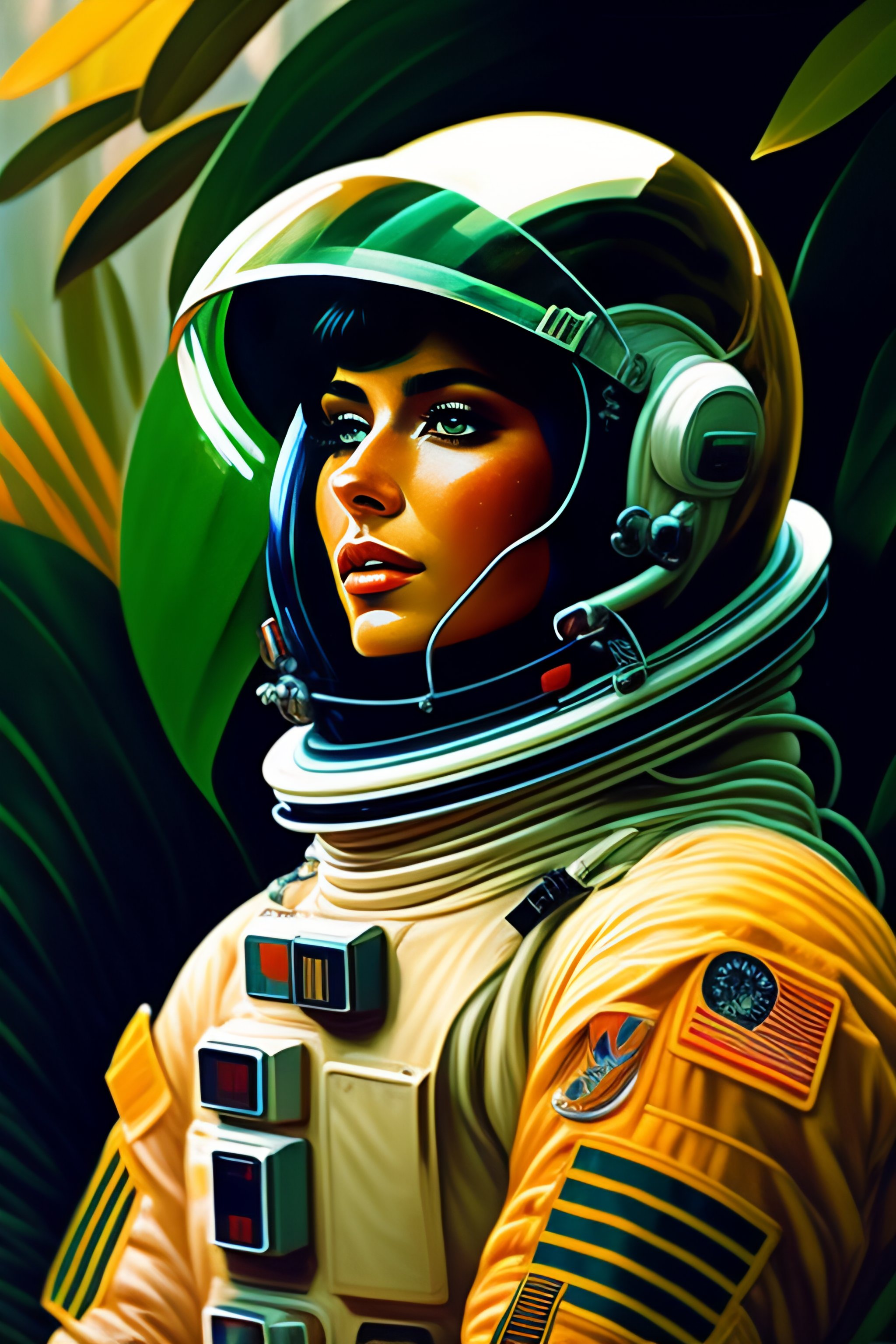 Lexica - "Portrait of Astronaut in a Jungle" by Syd Mead, cold color ...