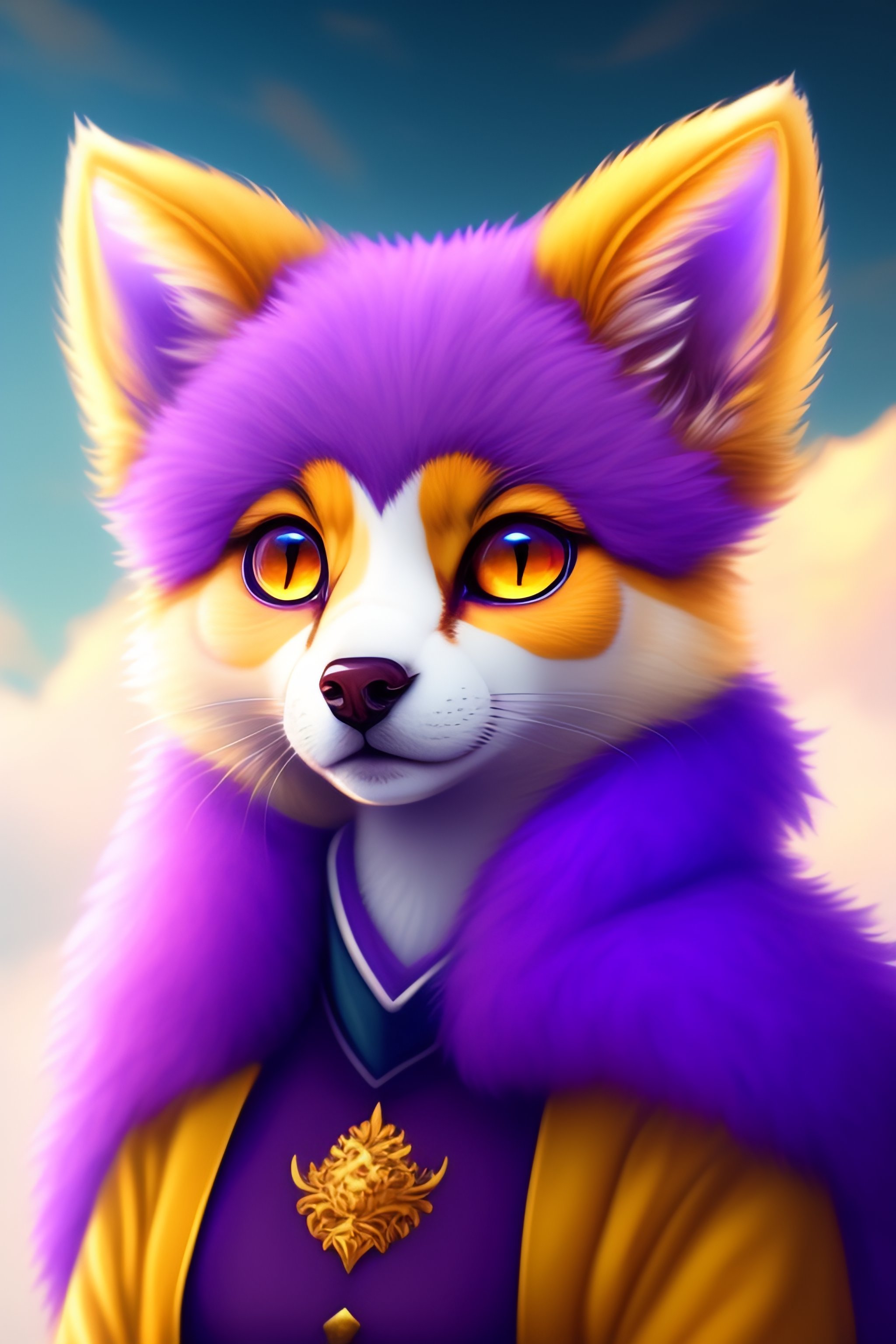 Lexica - A furry with lavender and yellow fur digital art cute anime ...