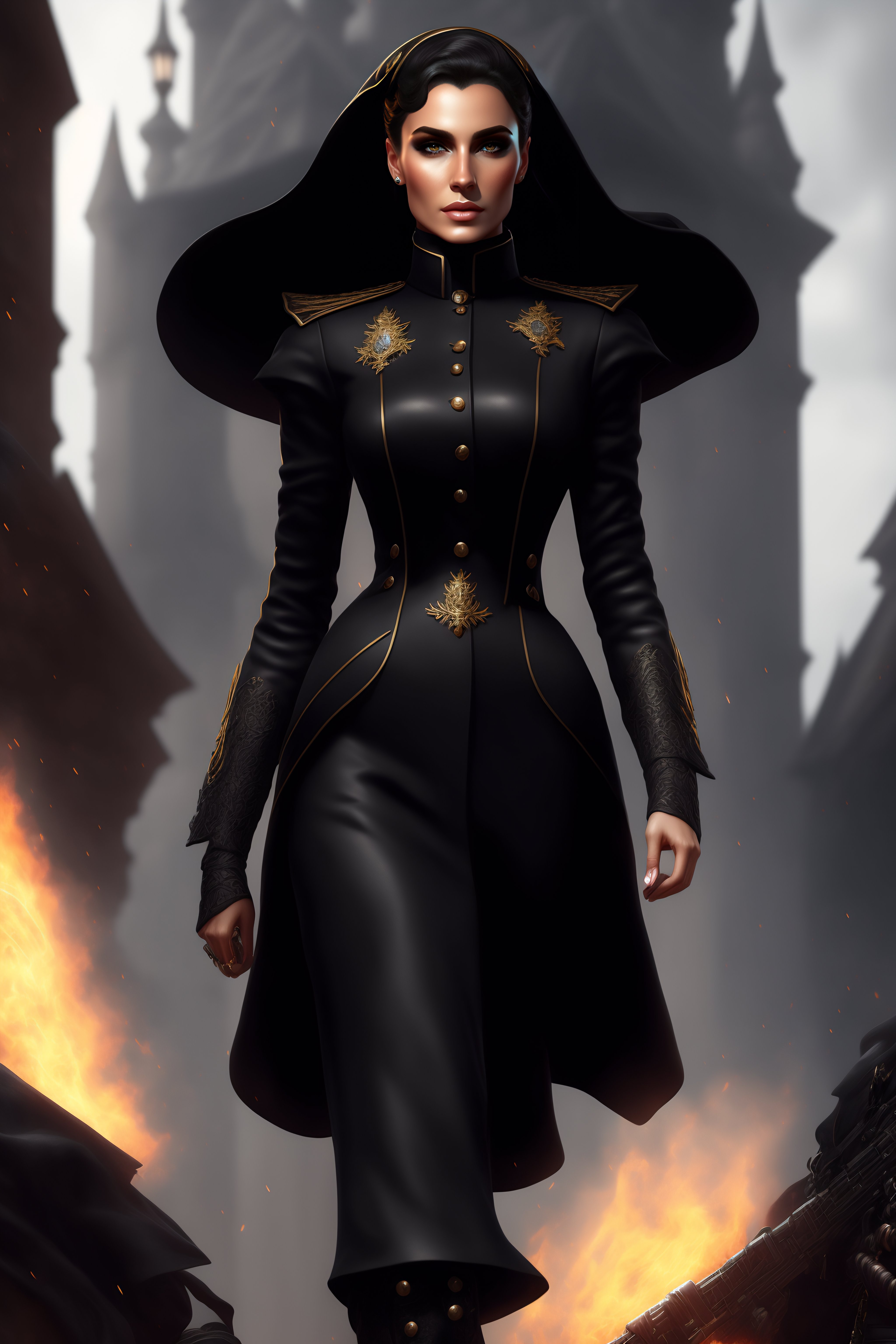 Lexica - Woman gothic necromancer summoner, Wolfenstein military german ...