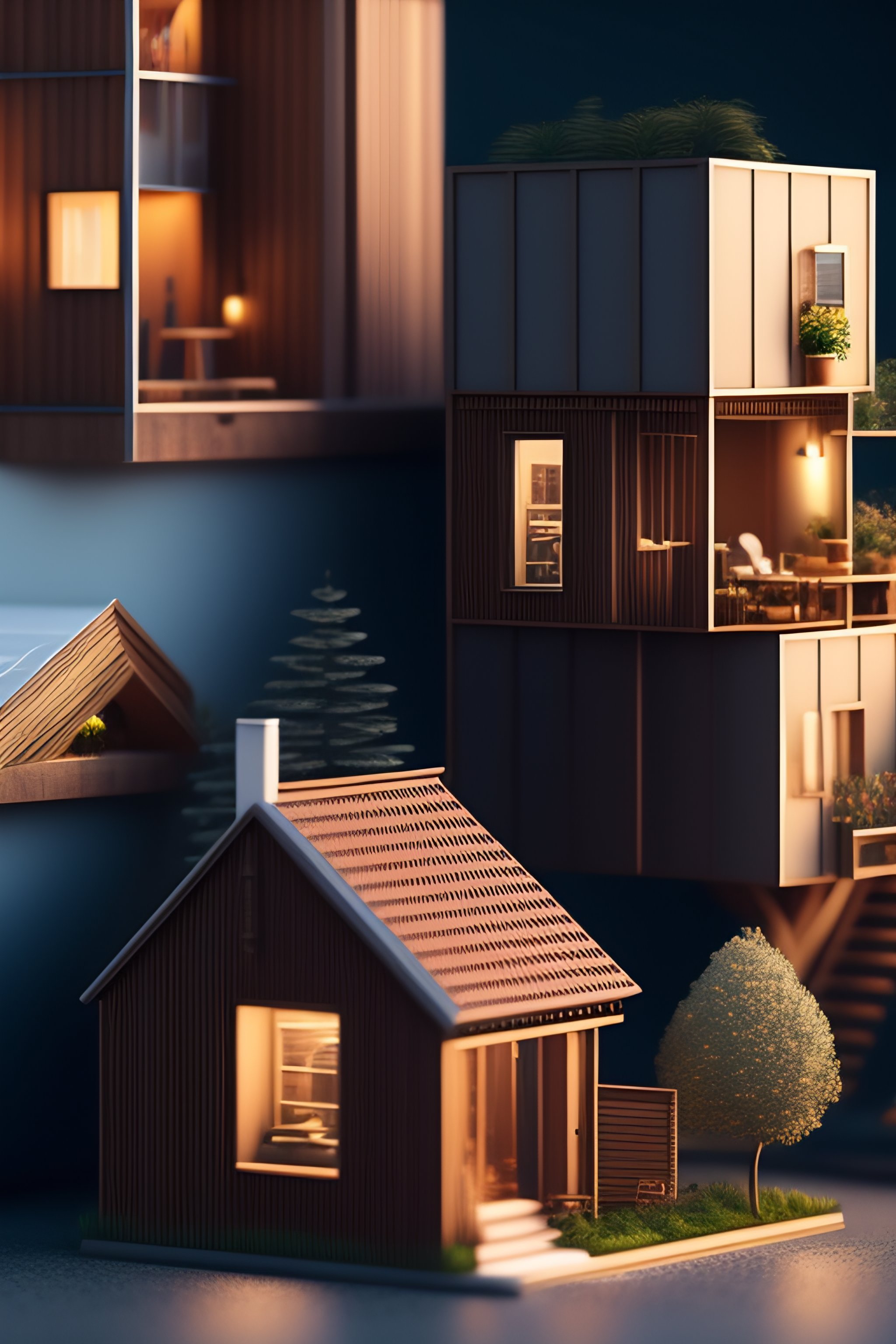 Lexica - Tiny buildings and houses, Knolling, Knolling layout, Deconstruction, Highly detailed ...