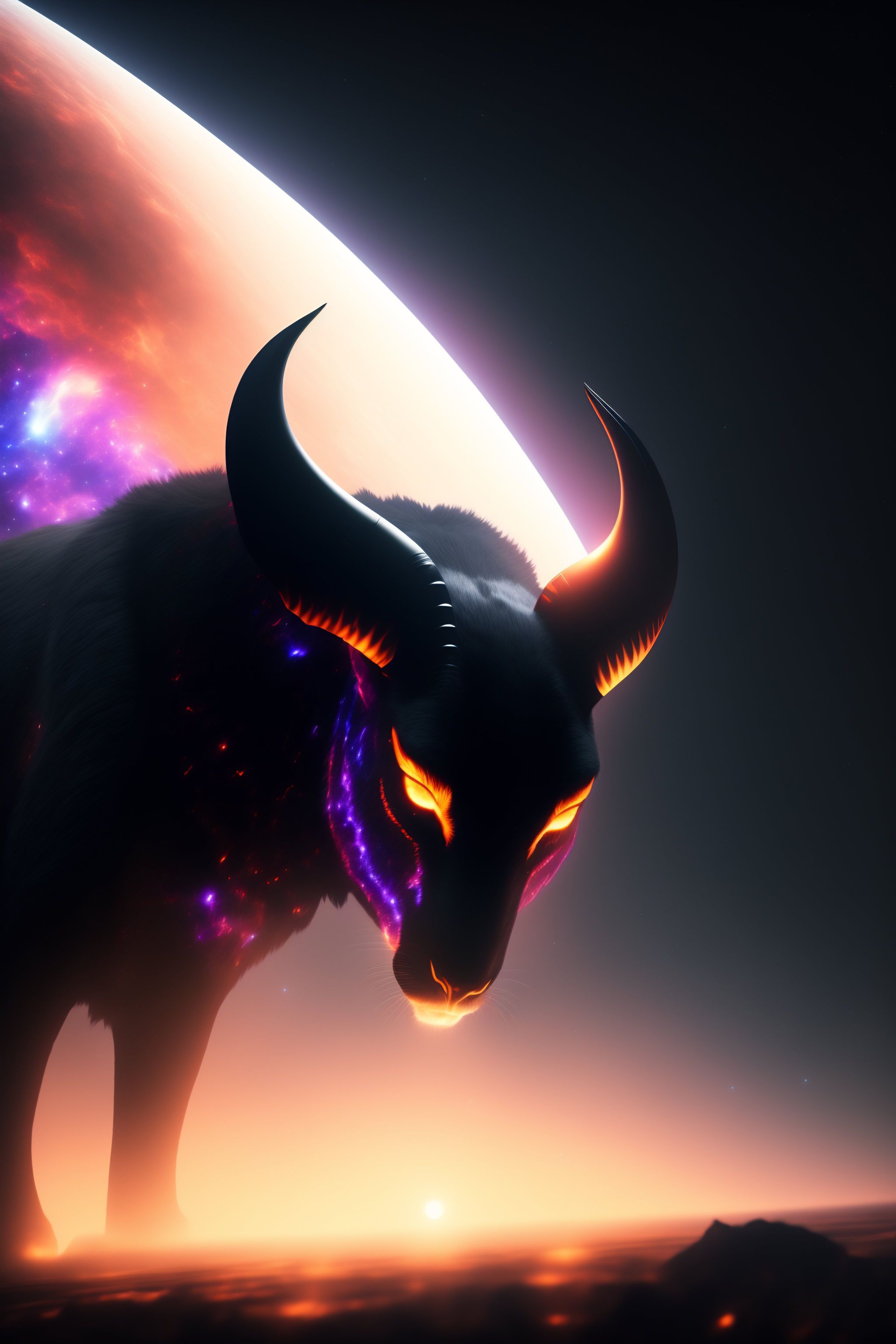 Lexica - A demonic all black entity with horns that has white void eyes ...